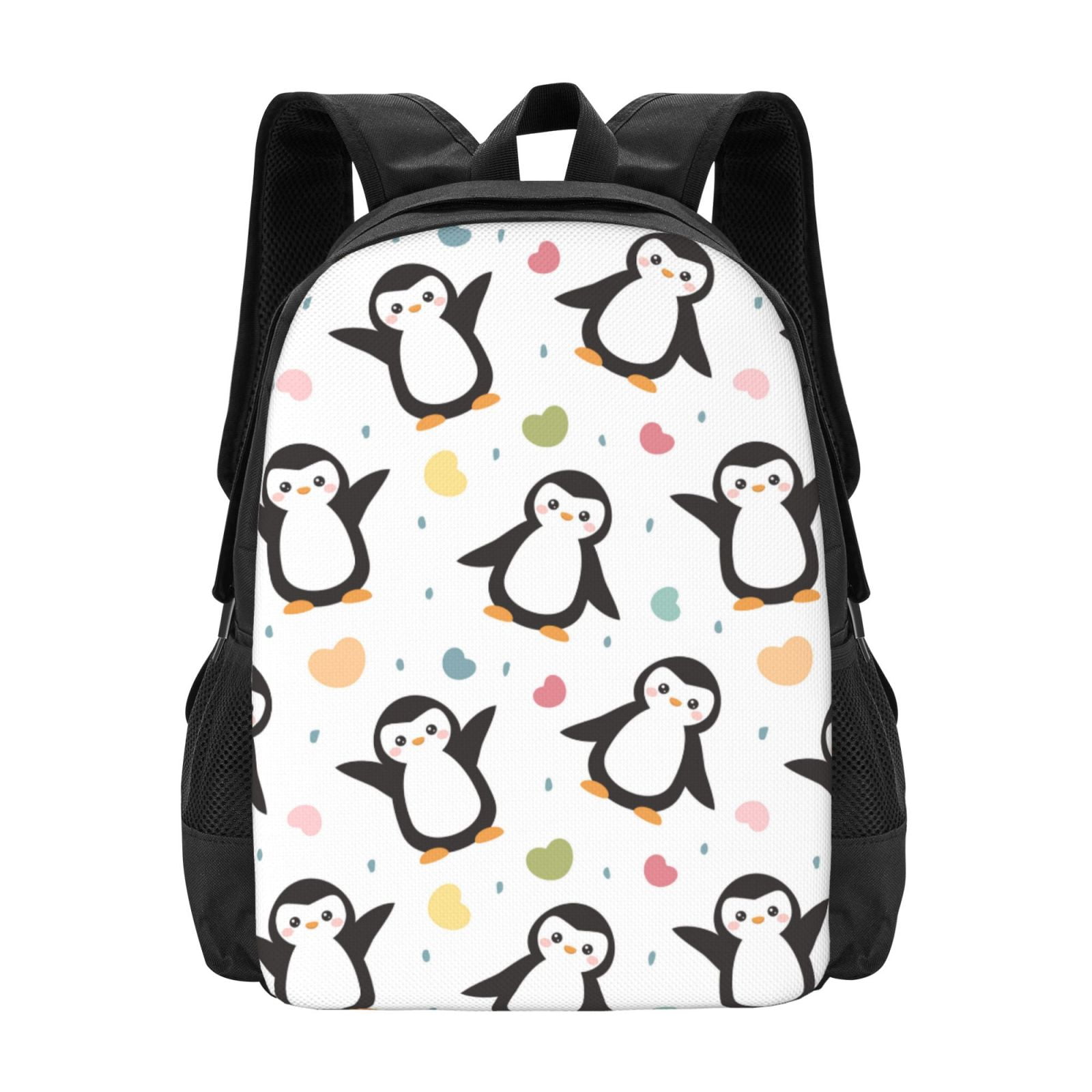 Daiia Colorful Hearts Penguin Backpack for Men and Women -Durable ...