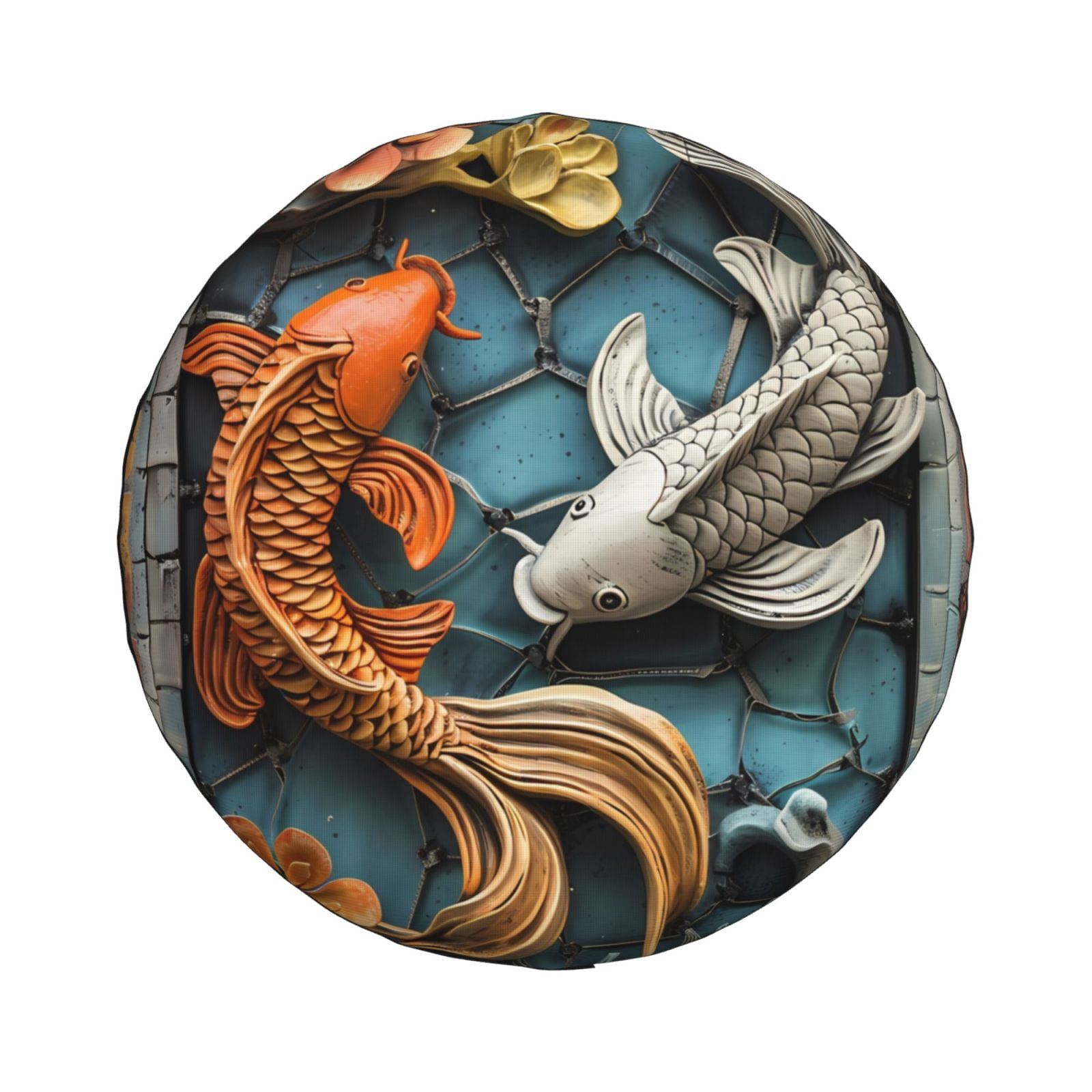 Daiia Colorful Koi Fish Art Tire Covers , Travel Trailer Camper Truck ...