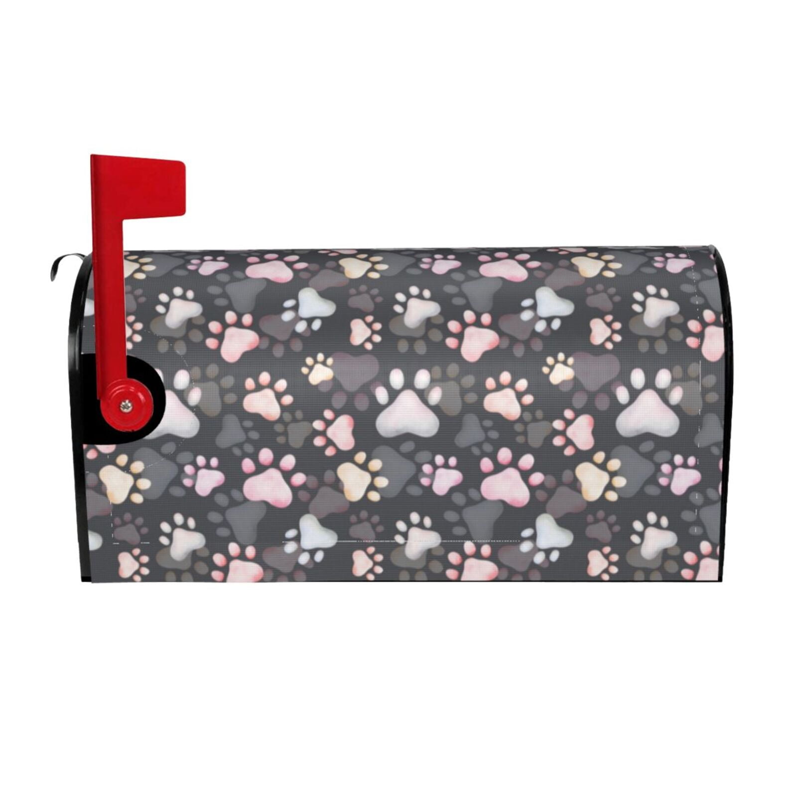 Daiia Colorful Paws Of Dog Mailbox Cover , Magnetic Welcome Mailbox ...