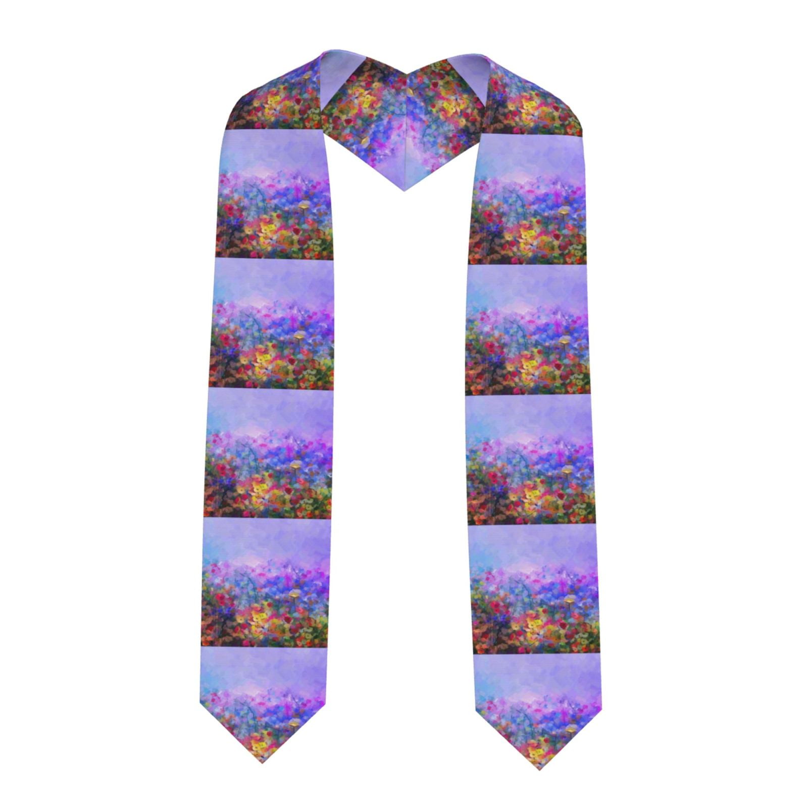 Daiia Colorful Purple Cosmos Flower Pattern Graduation Shawl Stole ...