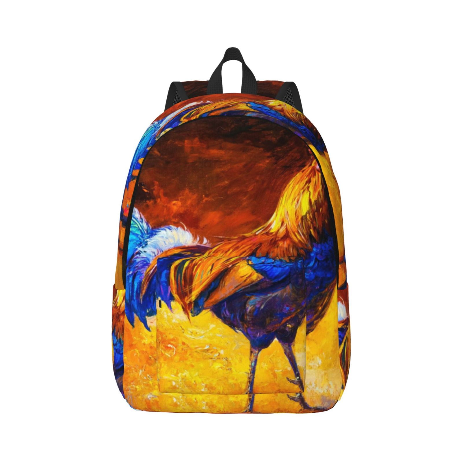 Daiia Colorful Rooster Vintage Canvas Backpack for Men and Women ...