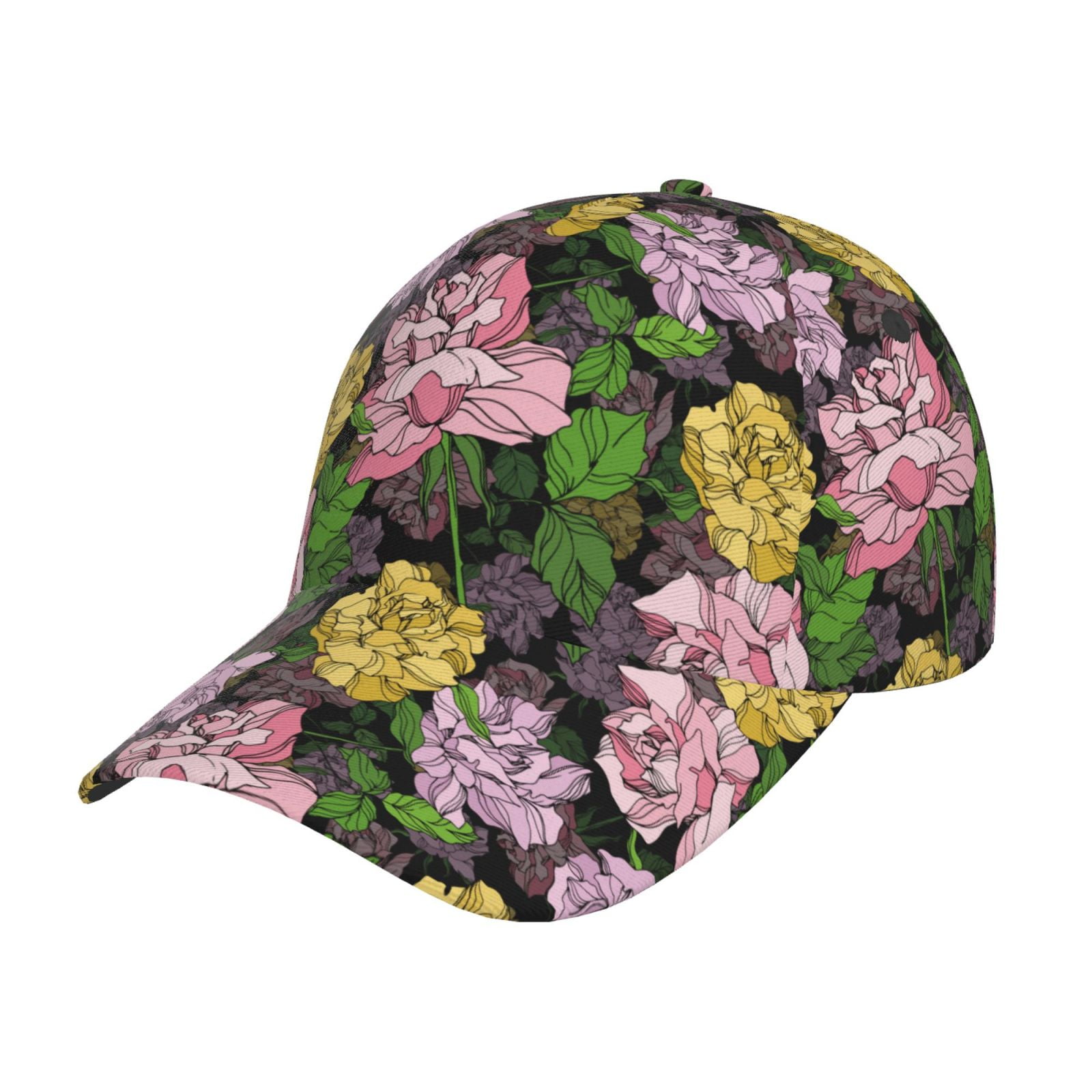 Daiia Colorful Roses print Baseball Cap Men Women Golf Dad Hat ...