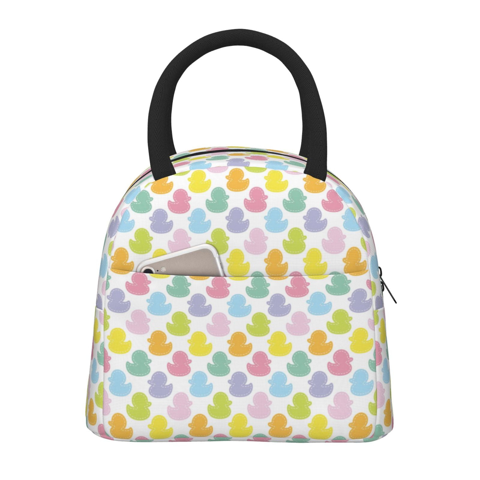 Daiia Colorful Rubber Duck Pattern Lunch Bag , Insulated Lunch Box ...
