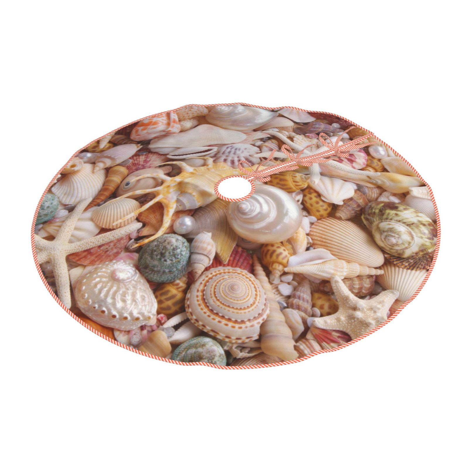 Daiia Colorful Seashells Drawing Merry Christmas Tree Skirt , Xmas ...