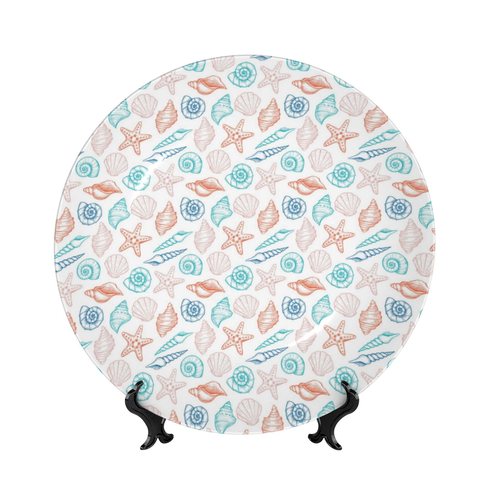 Daiia Colorful Seashells1 Printed Pattern Ceramic Plate Dinner Plates ...