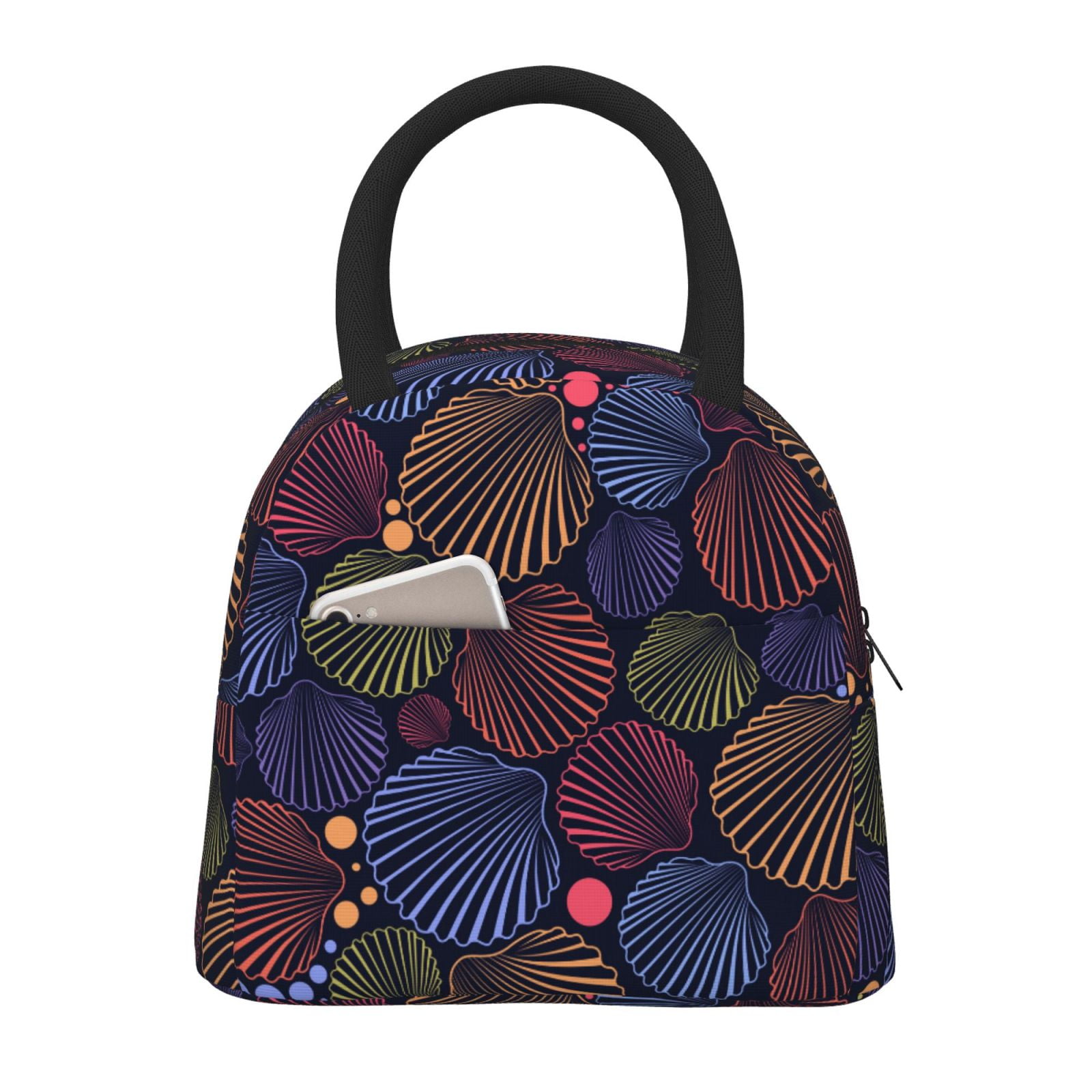 Daiia Colorful Shells Pattern Lunch Bag , Insulated Lunch Box, Small ...