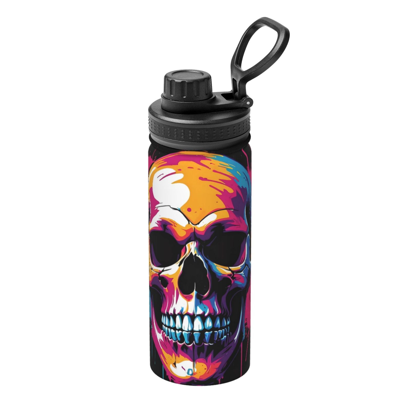 Daiia Colorful Skull Printed 18 OZ Sports Insulated Kettle Drinking Cup ...