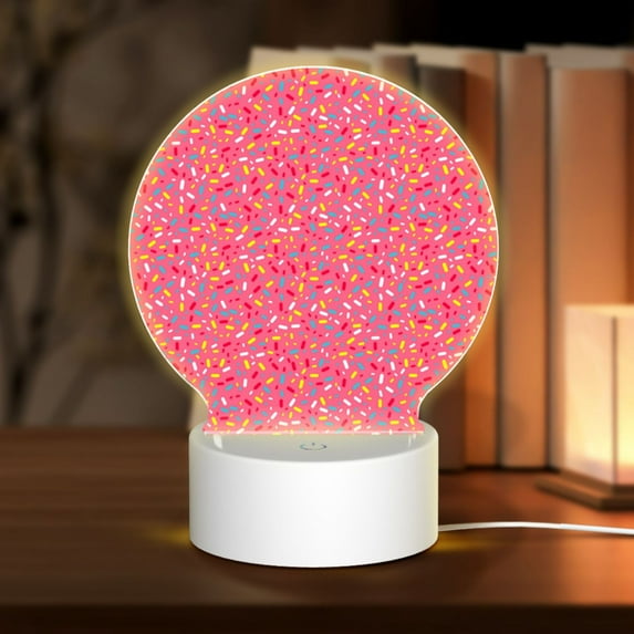 Daiia Colorful Sprinkles Donuts Pattern Acrylic Night Light, LED Touch ...
