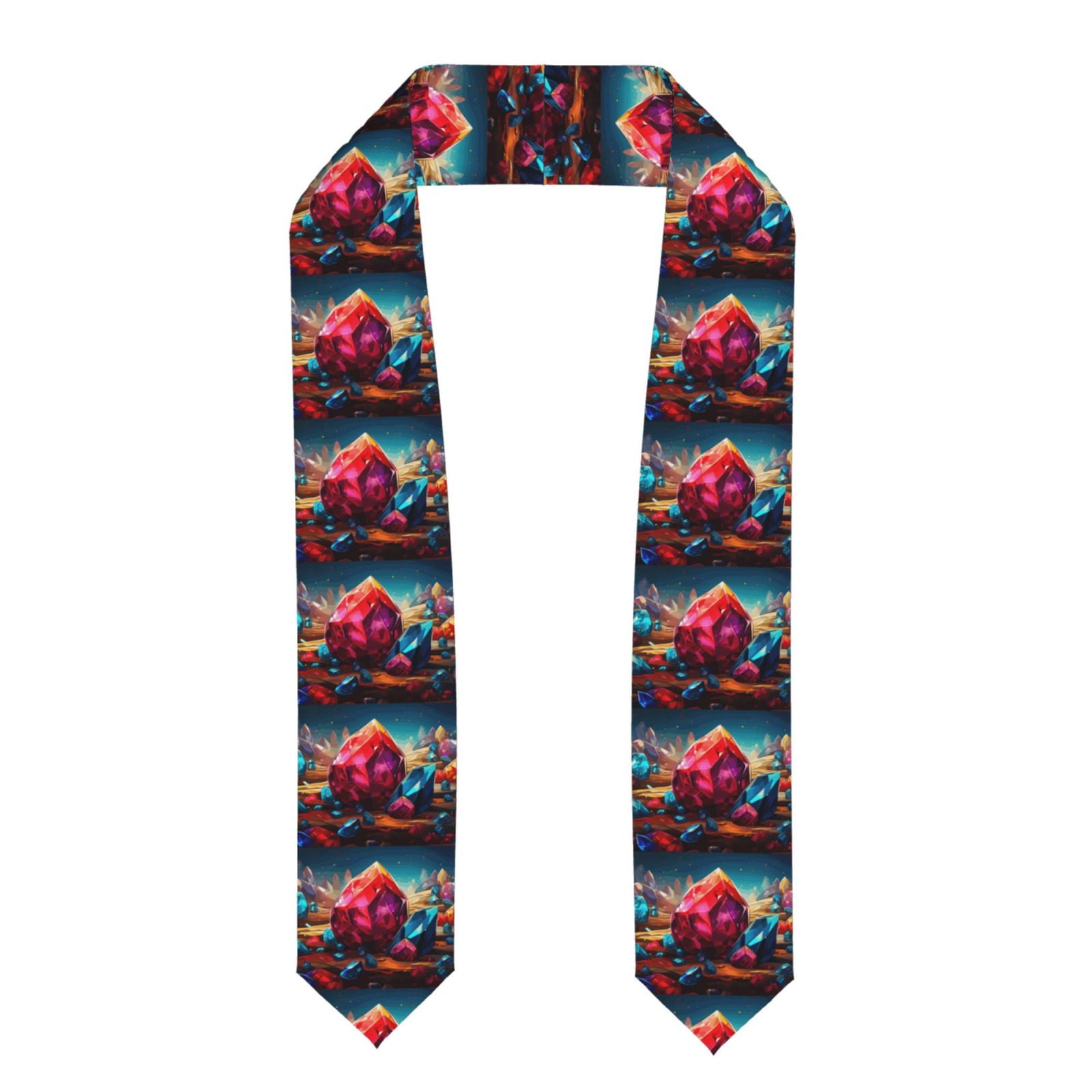 Daiia Colorful Stone World Pattern Graduation Shawl Stole – Satin ...