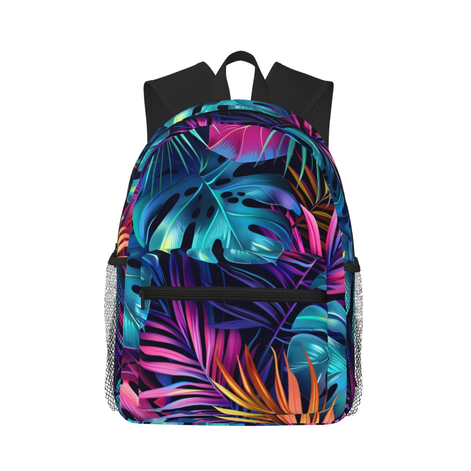 Daiia Colorful Tropical Leaves School Backpack for Men Women, Unisex ...