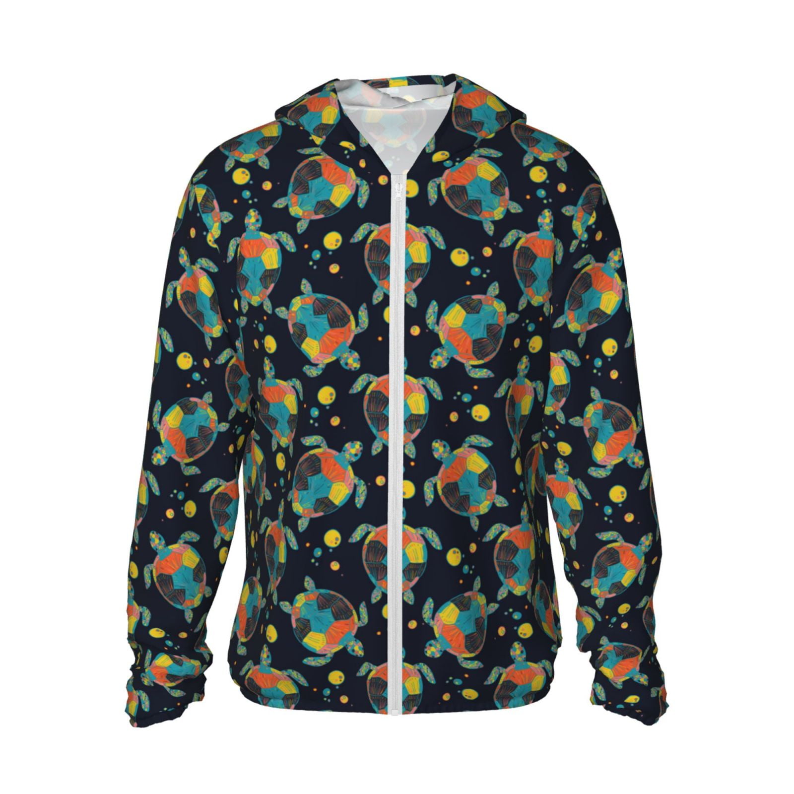 Daiia Colorful Turtles UPF 50+ Sun Protection Hoodie Jacket Lightweight ...