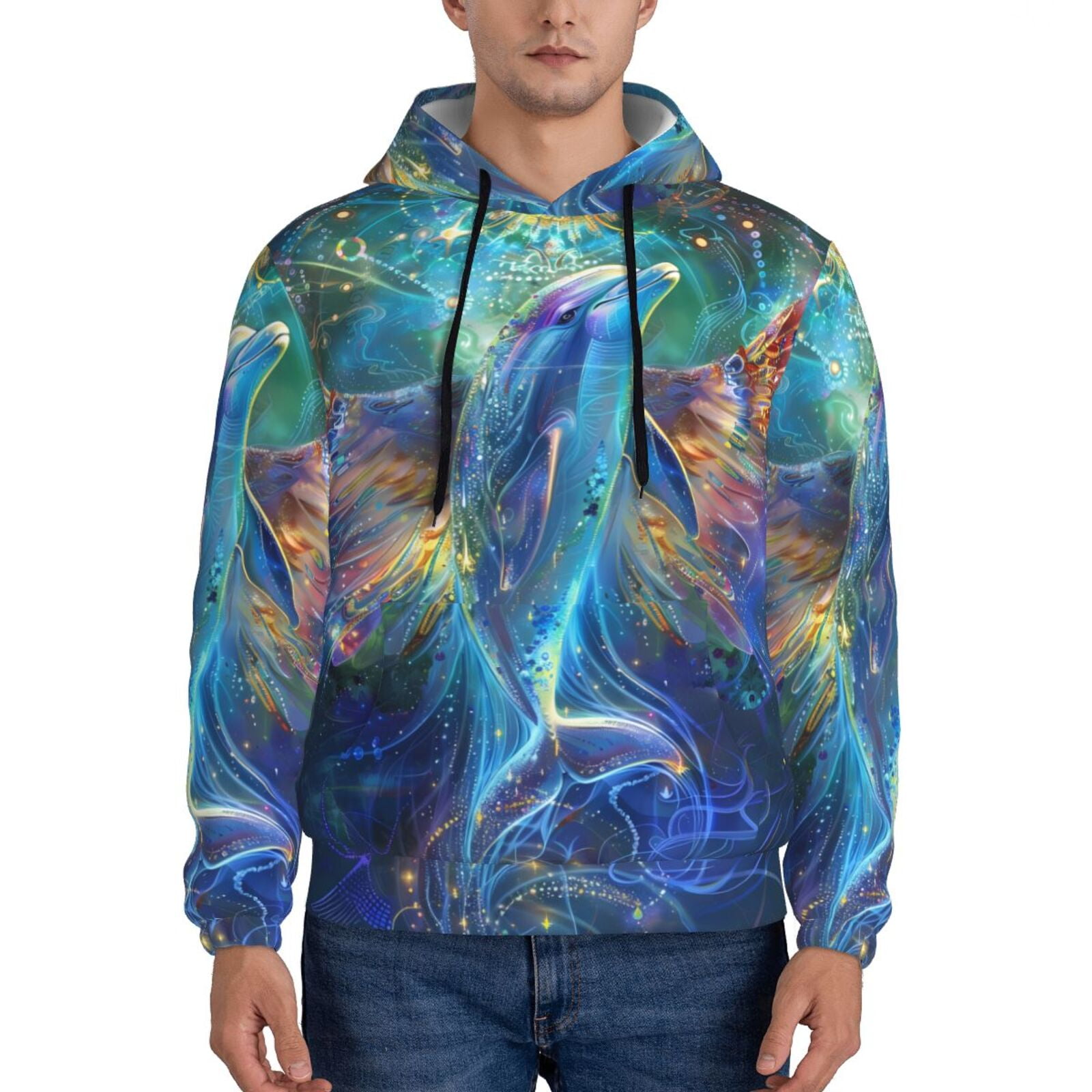 Daiia Colorful Winged Dolphin for Men's Fashion Hoodies & Sweatshirts ...