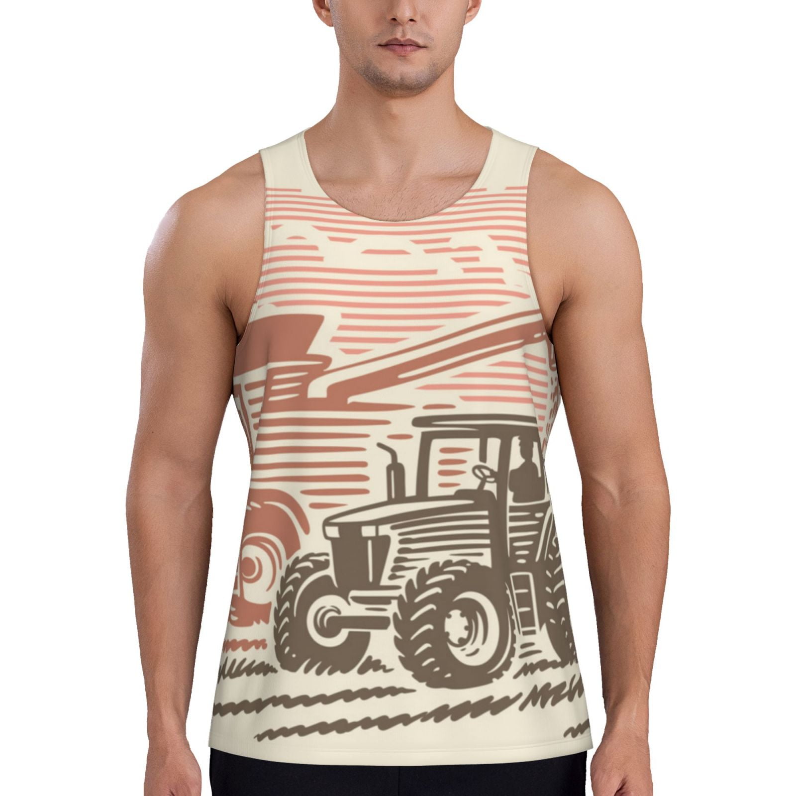 Daiia Combine harvester working with tractor Printed Men's Quick Dry ...