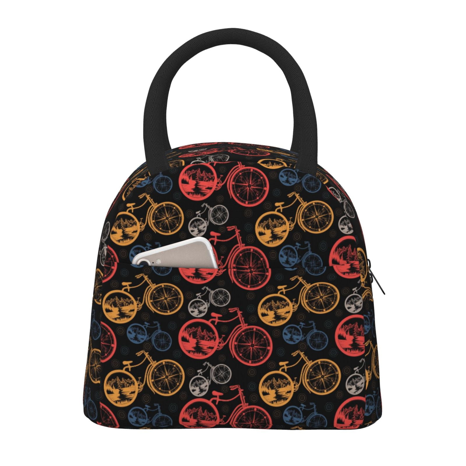 Daiia Compass And Mountains In Bicycle Wheels1 Pattern Lunch Bag ...