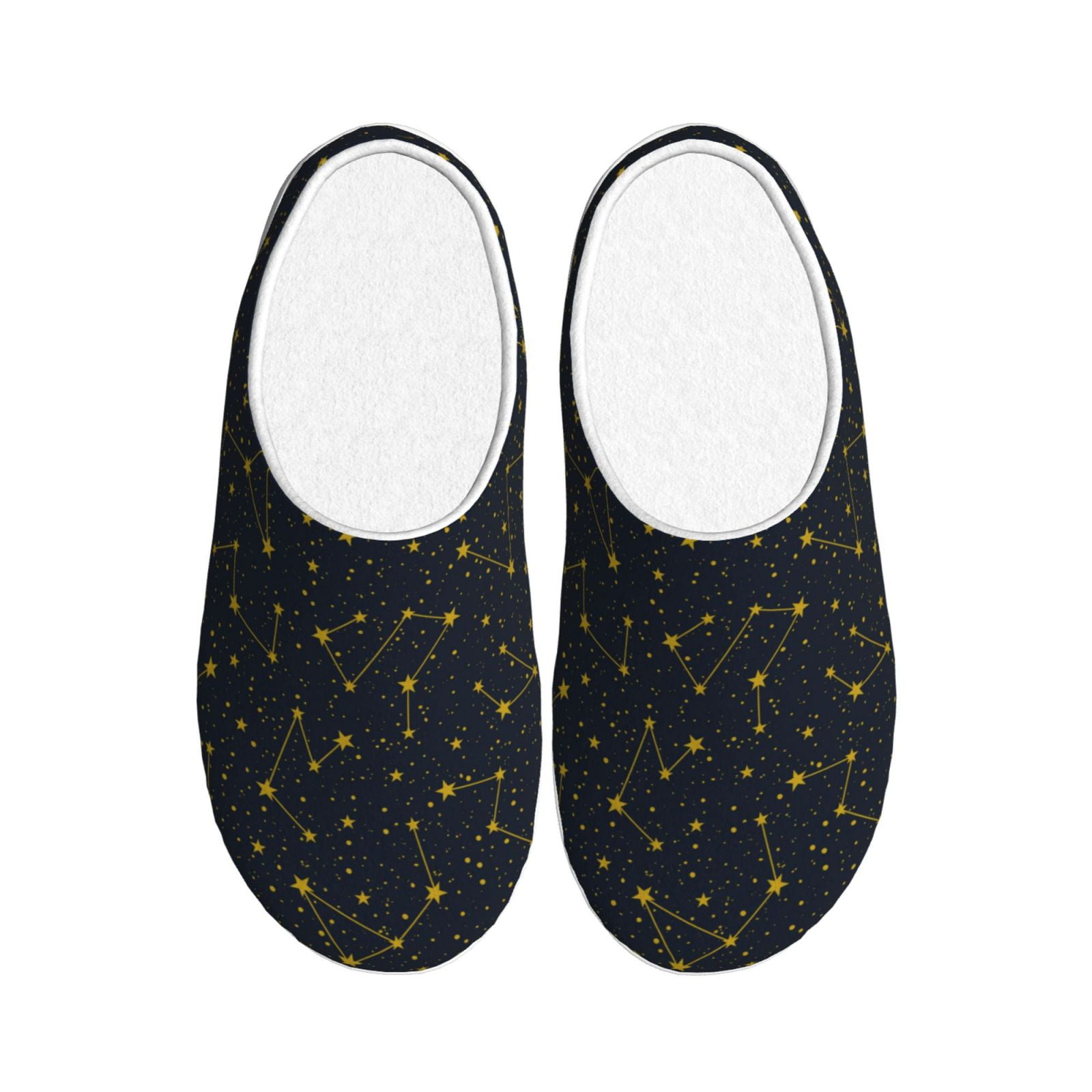 Daiia Constellation Print Women’s Fuzzy Slippers Memory Foam ...