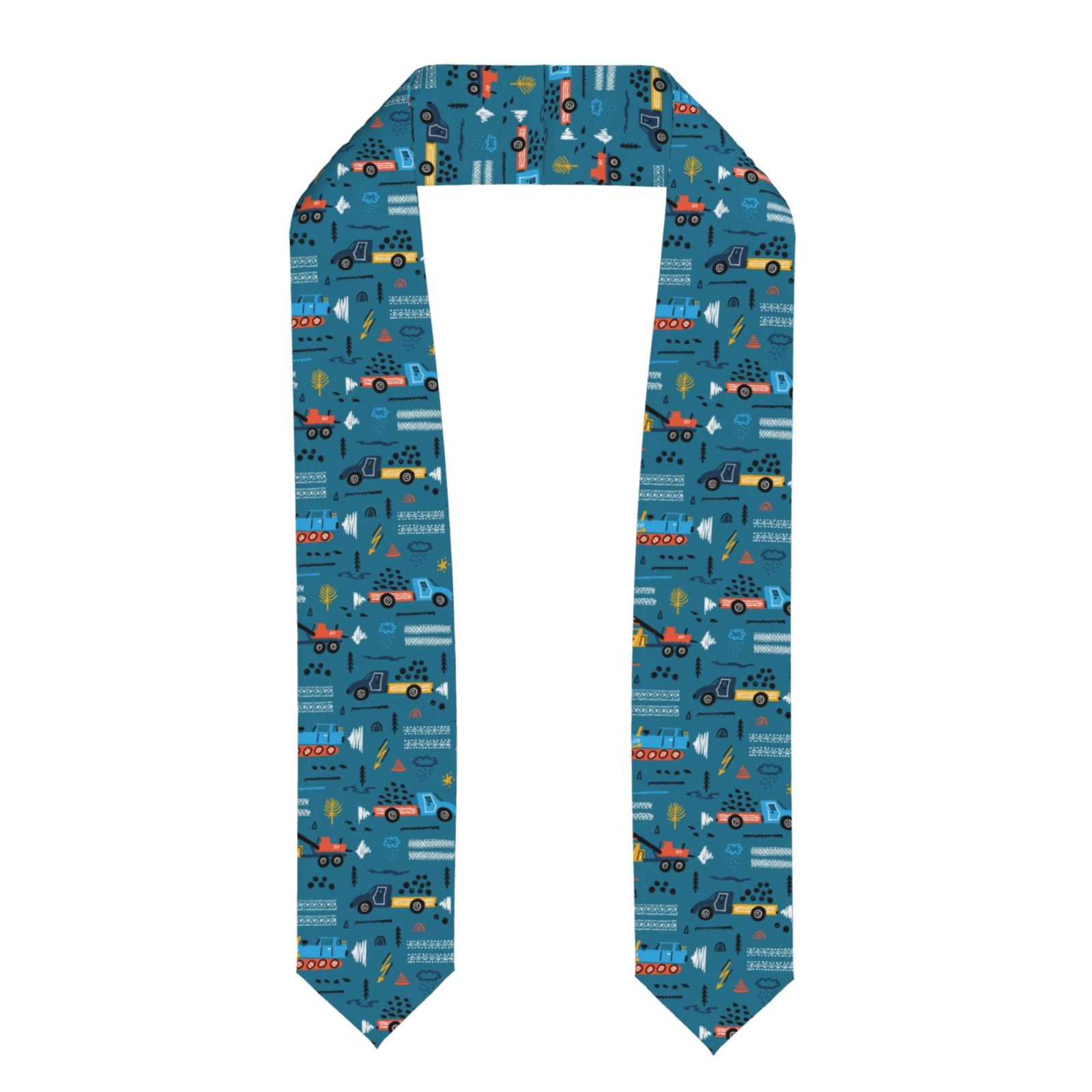 Daiia Construction Trucks Pattern Graduation Shawl Stole – Satin ...