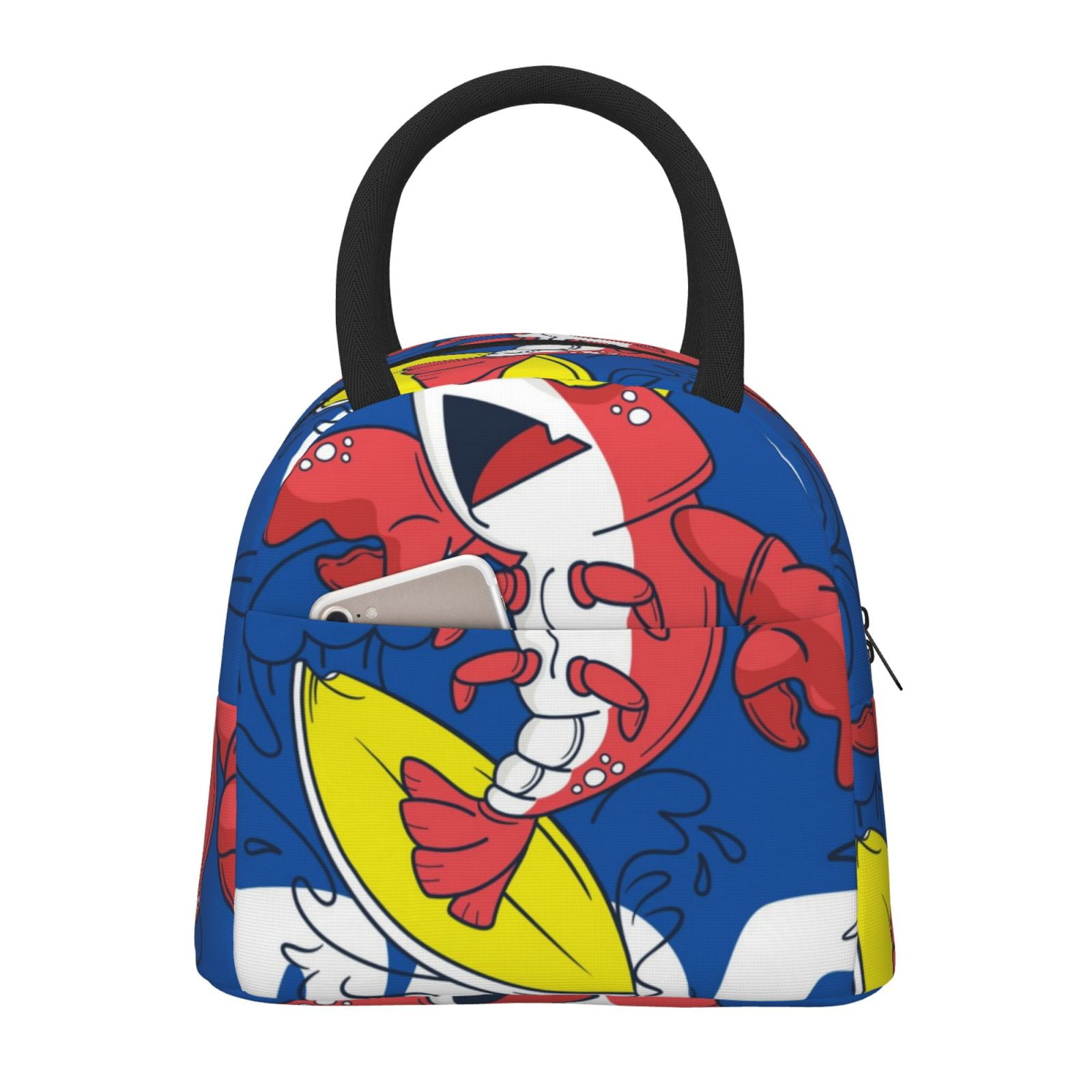Daiia Cool Lobster Surfing Pattern Lunch Bag , Insulated Lunch Box ...