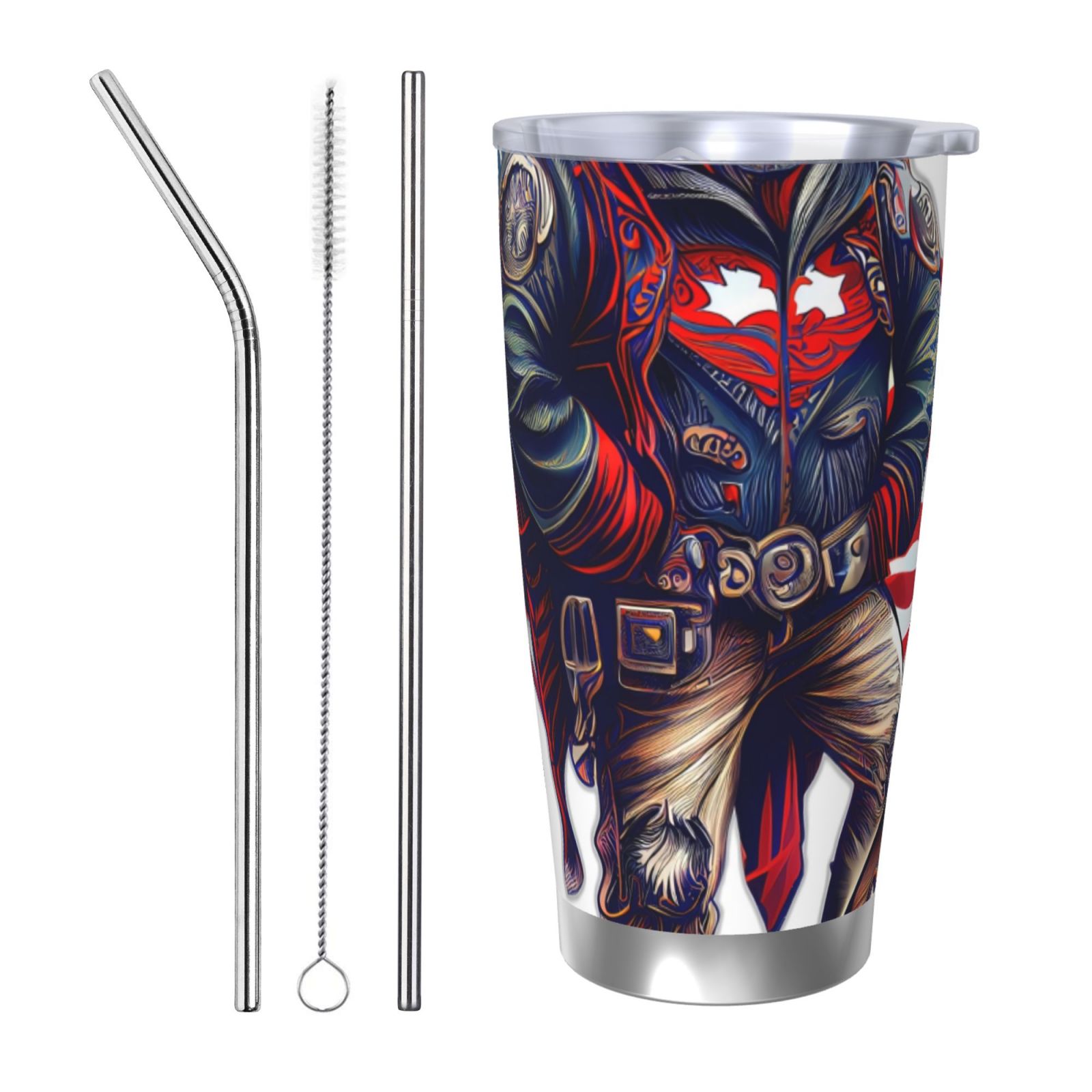 Daiia Cool Patriotic Buffalo Cowboy Printed 20oz Insulated Coffee Cup ...