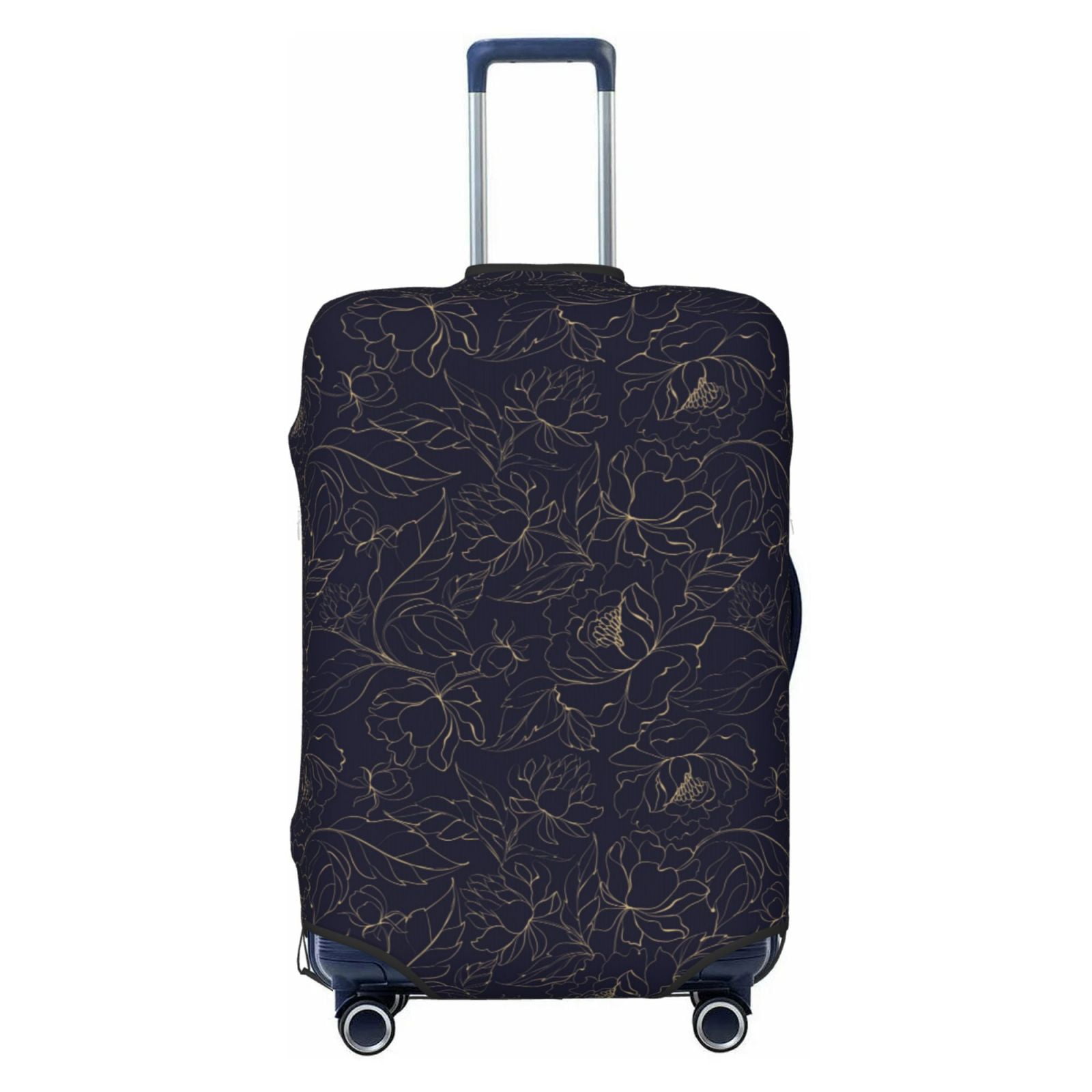 Daiia Copper-Gold Gloss Outline Peony Luggage Cover, Thickened Washable ...