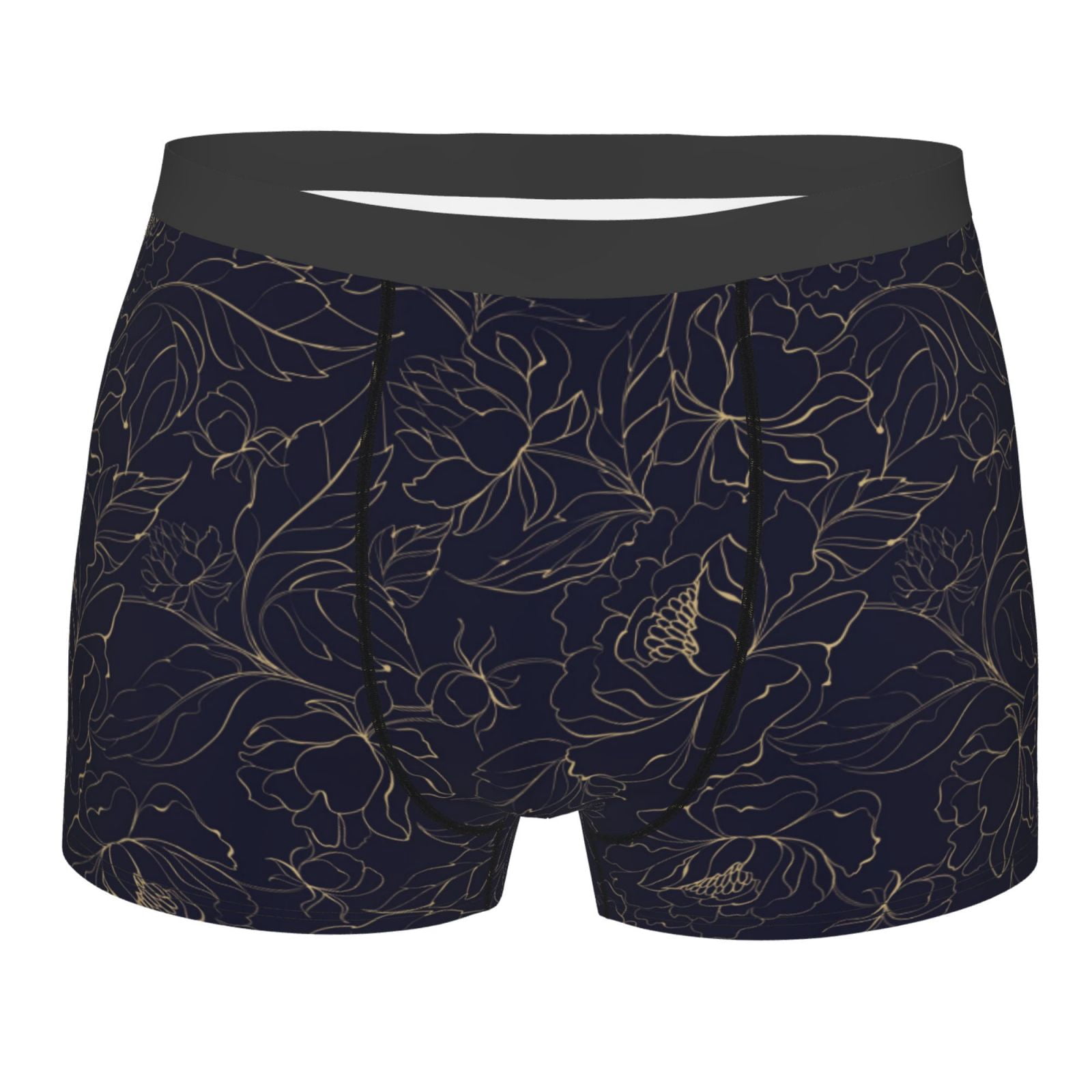 Daiia Copper-Gold Gloss Outline Peony Men's Underwear Boxer Briefs ...