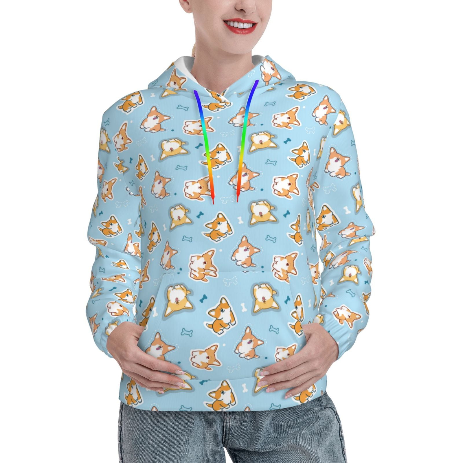 Daiia Corgi Dog 1 Pattern Women's Fashion Hoodies & Sweatshirts with ...