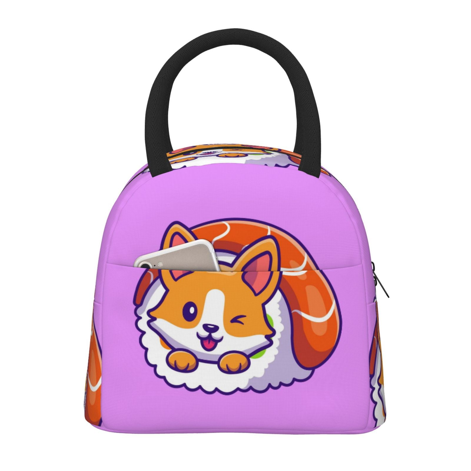 Daiia Corgi In Sushi Roll Pattern Lunch Bag , Insulated Lunch Box ...