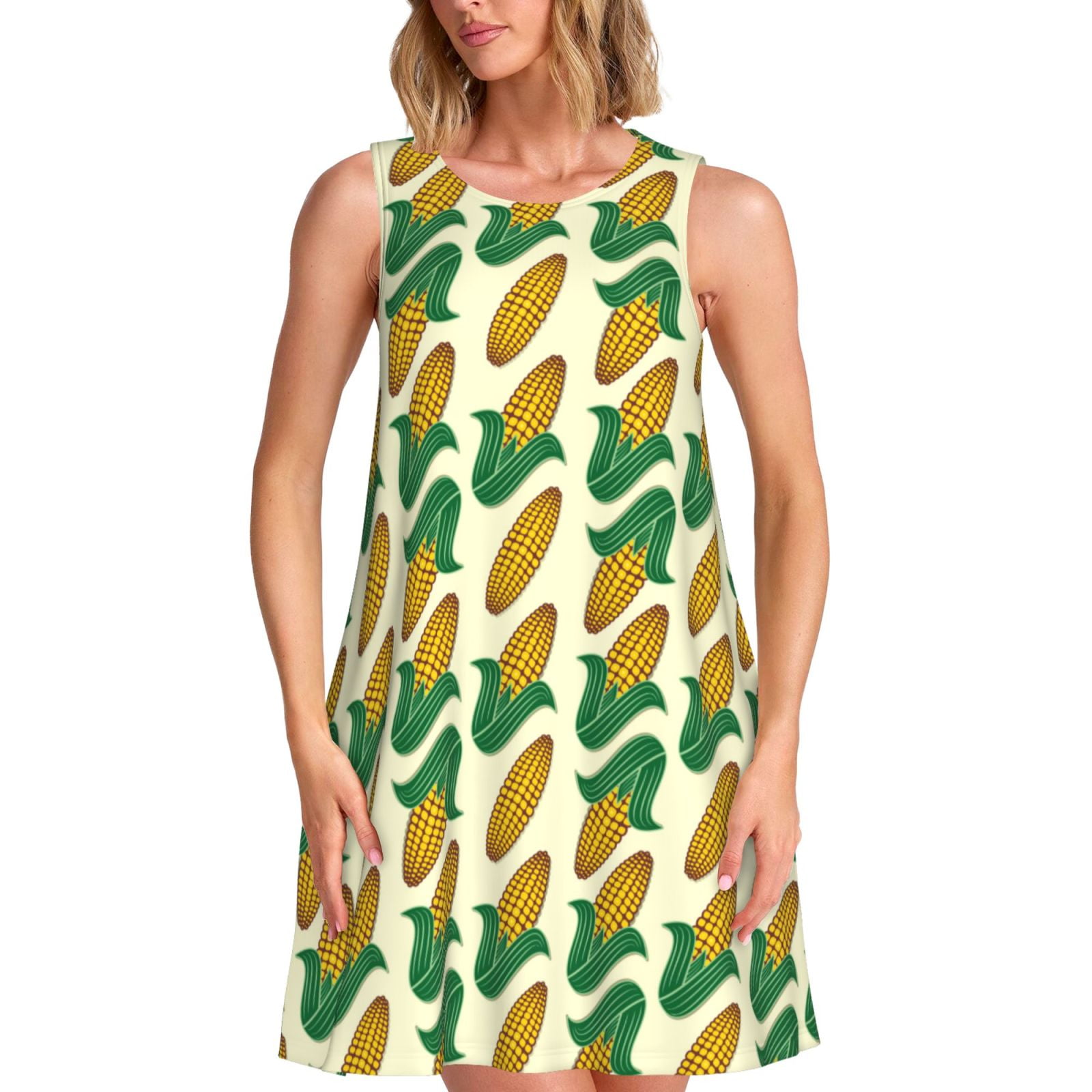 Daiia Corn Print Women's Dresses 2025 Trendy Short sleeve Dresses ...