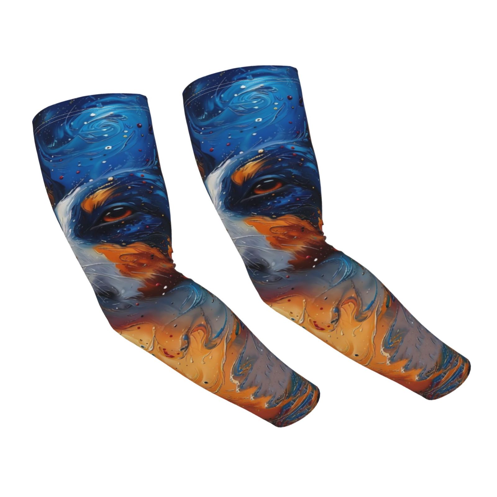 Daiia Cosmic Dog Starry Night UV Sun Protection Arm Sleeves - Cooling ...