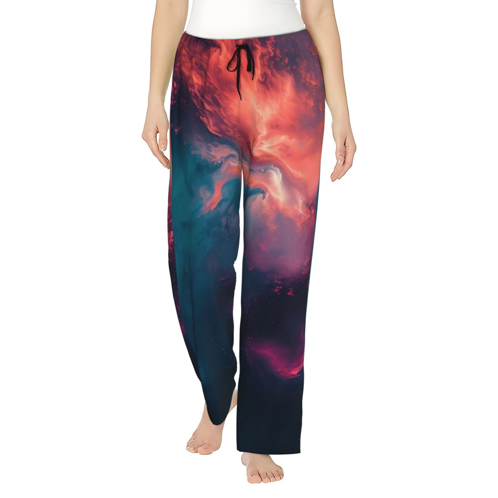 Daiia Cosmic Paint Swirl Women's Sleep Pant with Pockets and Drawstring ...