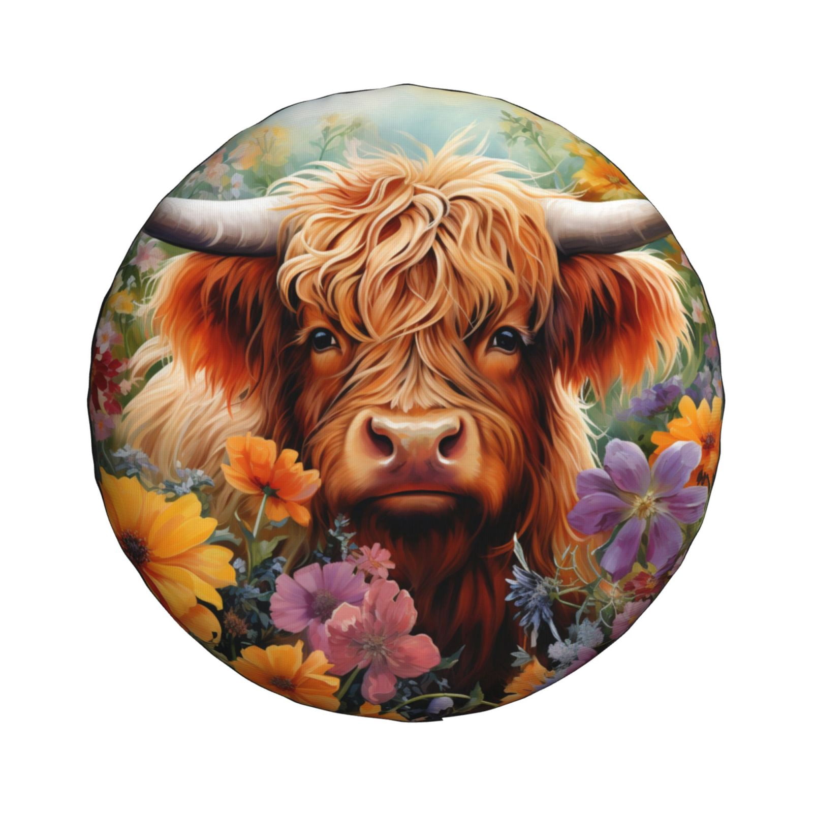 Daiia Countryside Colorful Floral Cow Tire Covers , Travel Trailer ...