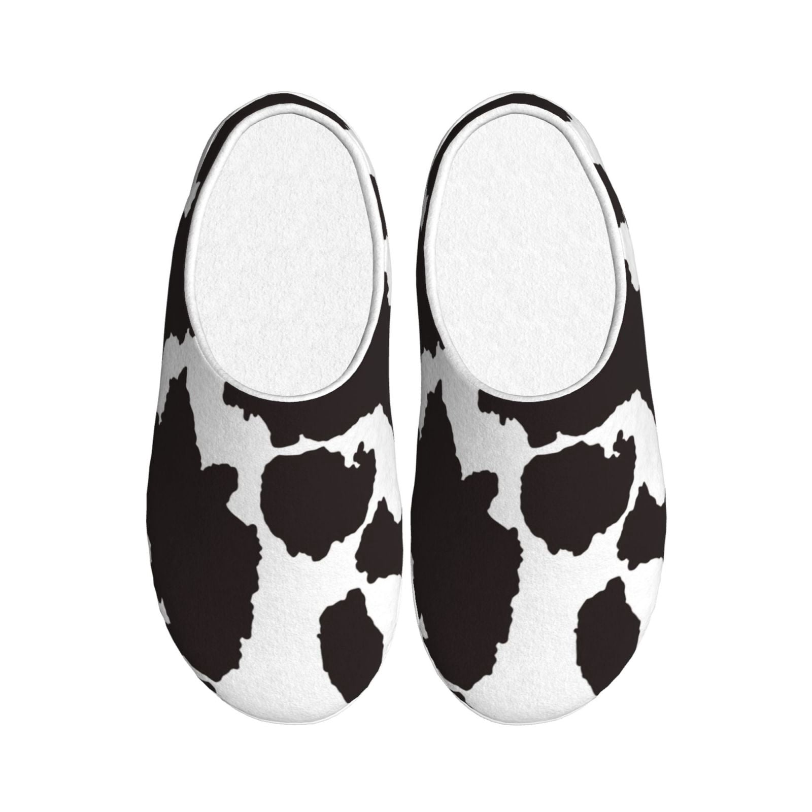 Daiia Cow Skin 2 Print Women’s Fuzzy Slippers Memory Foam Lightweight ...
