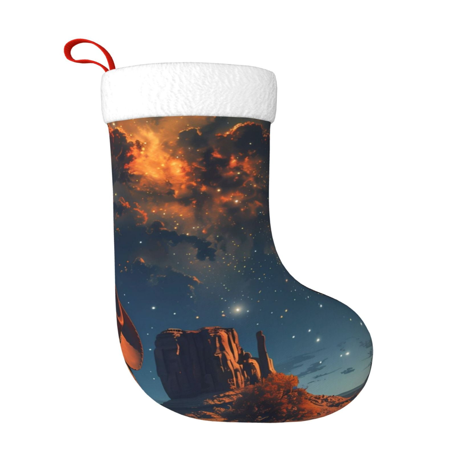 Daiia Cowboy Boots Under Starry Sky Print Christmas Stocking，18"Large ...