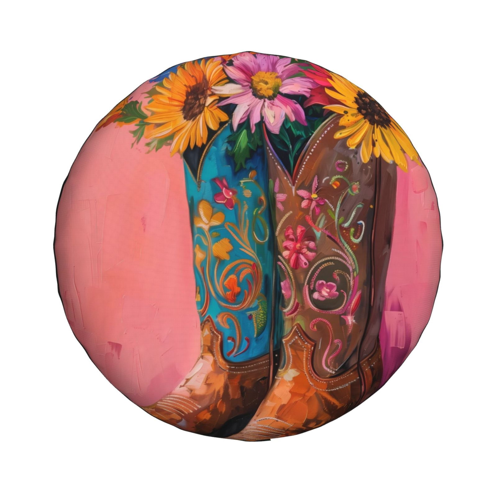 Daiia Cowboy Boots With Flowers Tire Covers , Travel Trailer Camper ...