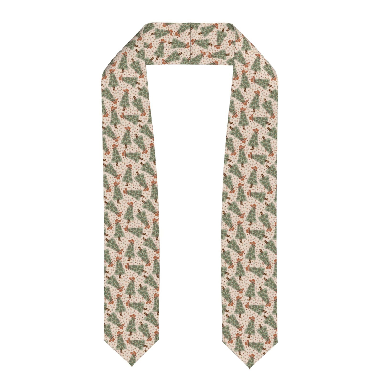 Daiia Cowboy Christmas Trees Pattern Graduation Shawl Stole – Satin ...