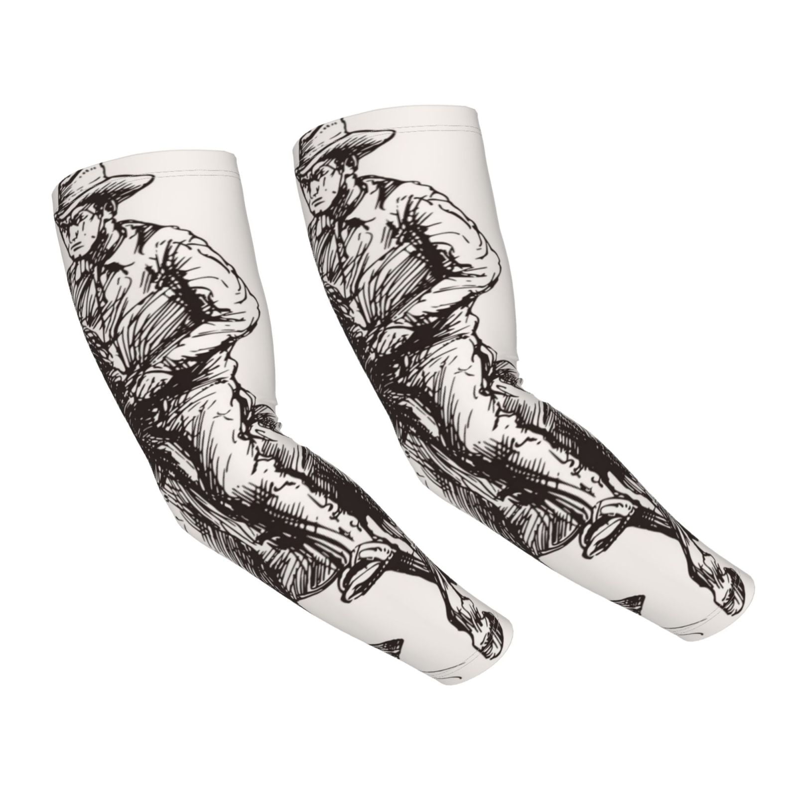 Daiia Cowboy Ride A Horse UV Sun Protection Arm Sleeves - Cooling ...