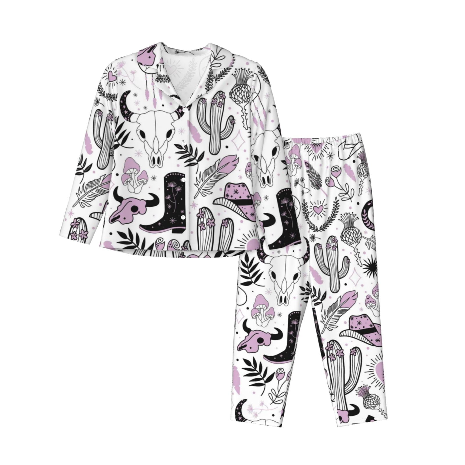 Daiia Cowboy for Women's Long-Sleeved Pajama Set – Soft & Comfortable ...