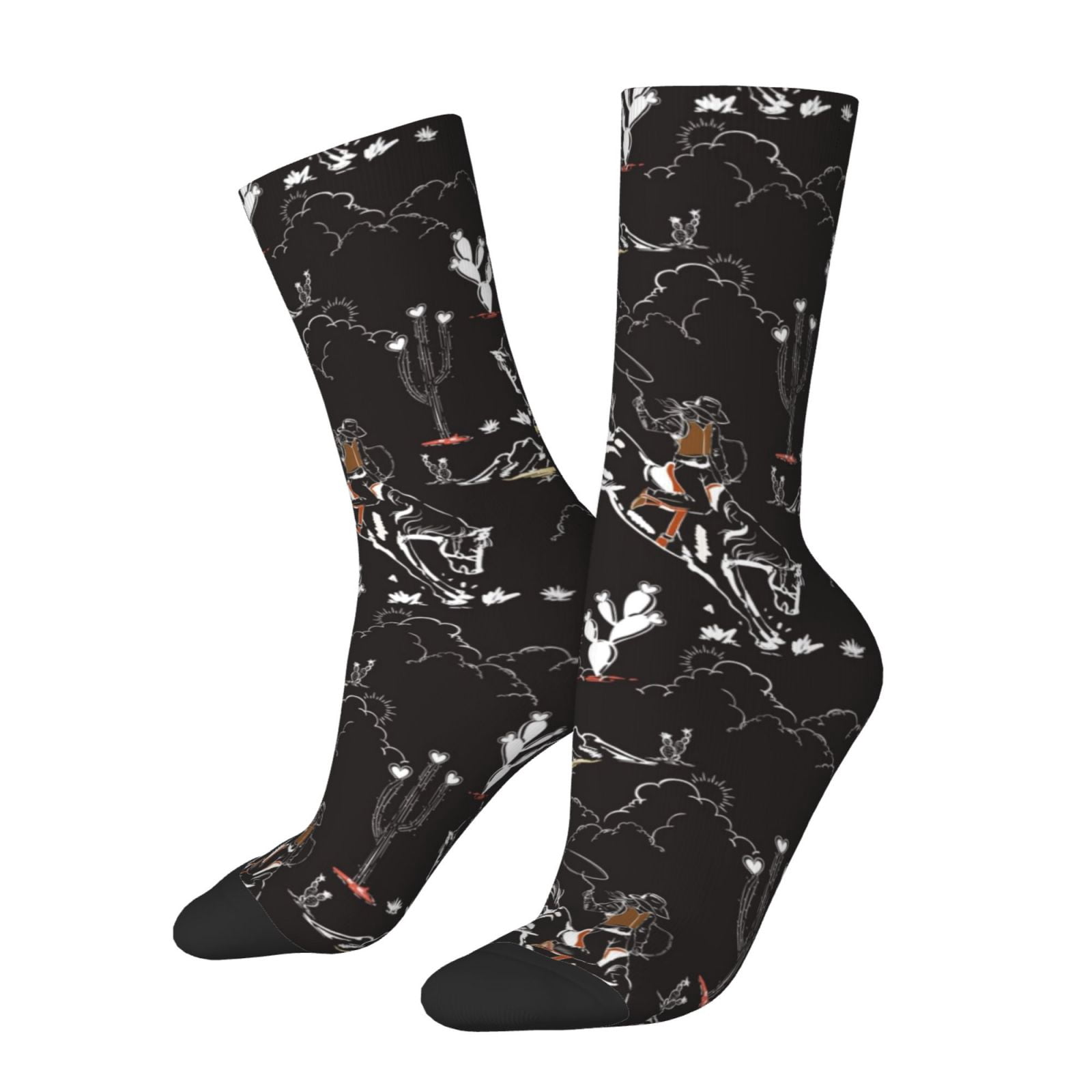 Daiia Cowgirl In Desert Print Crew Socks – Soft Breathable Long Socks ...