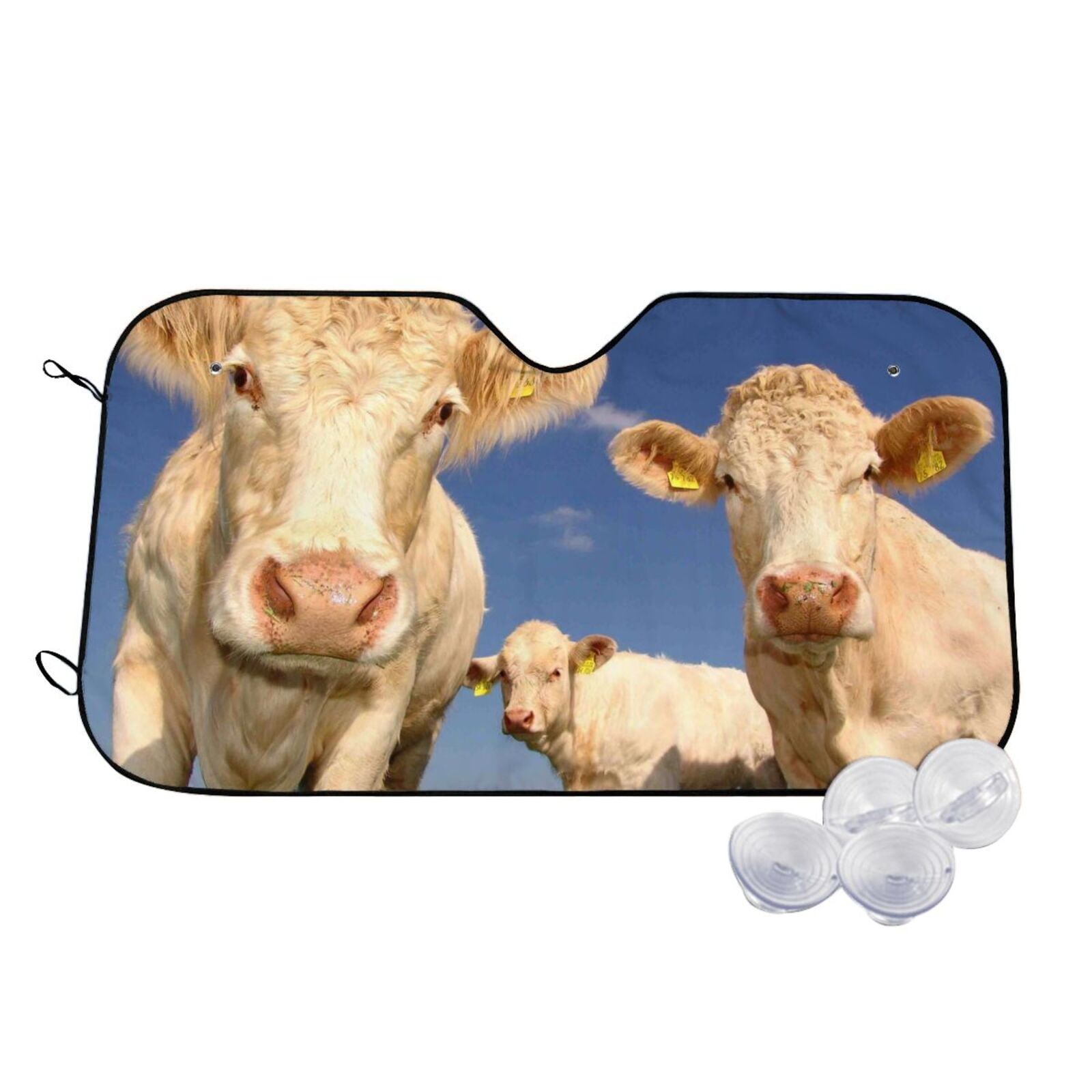 Daiia Cows Cattles Windshield Sun Shade for Car SUV Truck (Medium ...