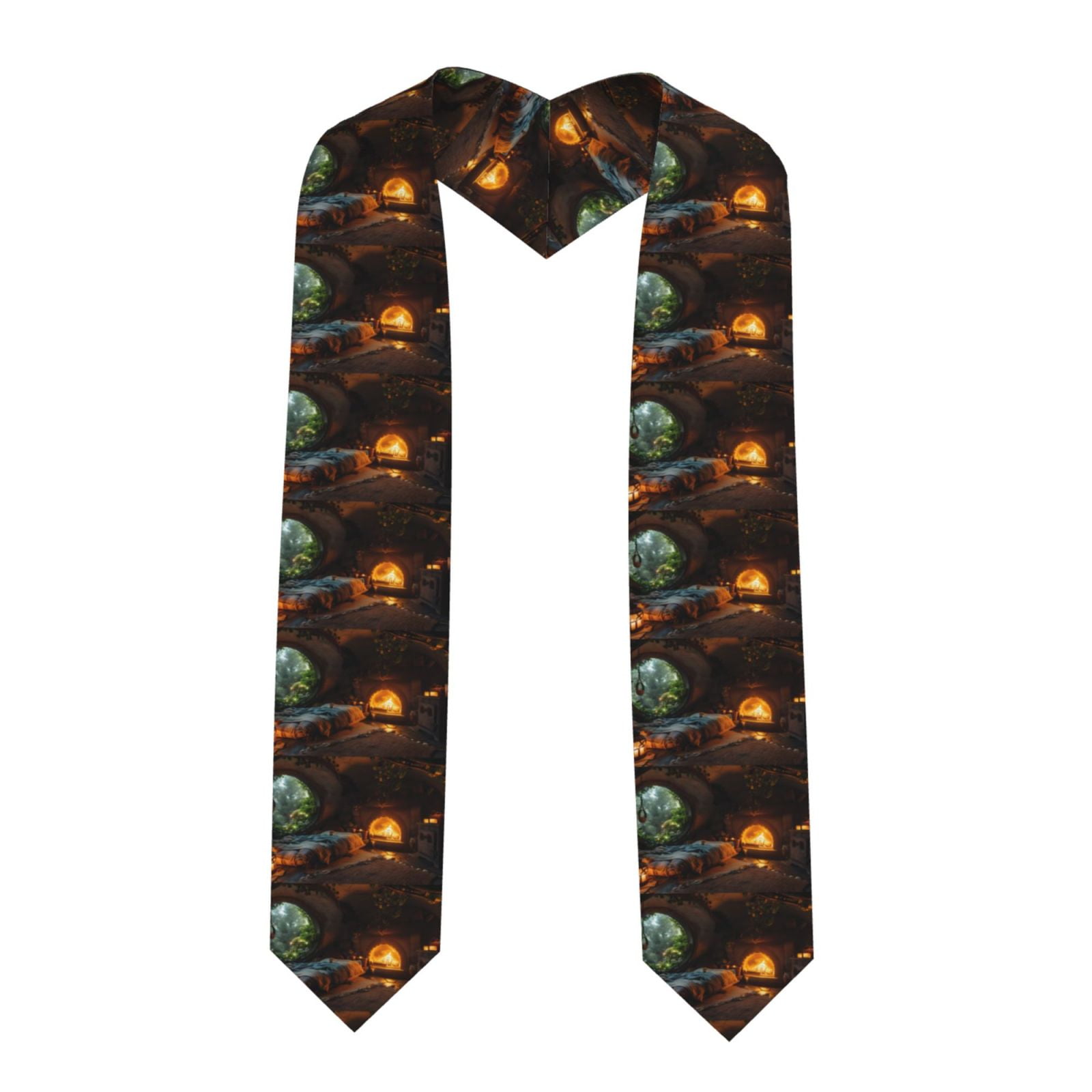 Daiia Cozy Tree Hole Cabin Pattern Graduation Shawl Stole – Satin ...