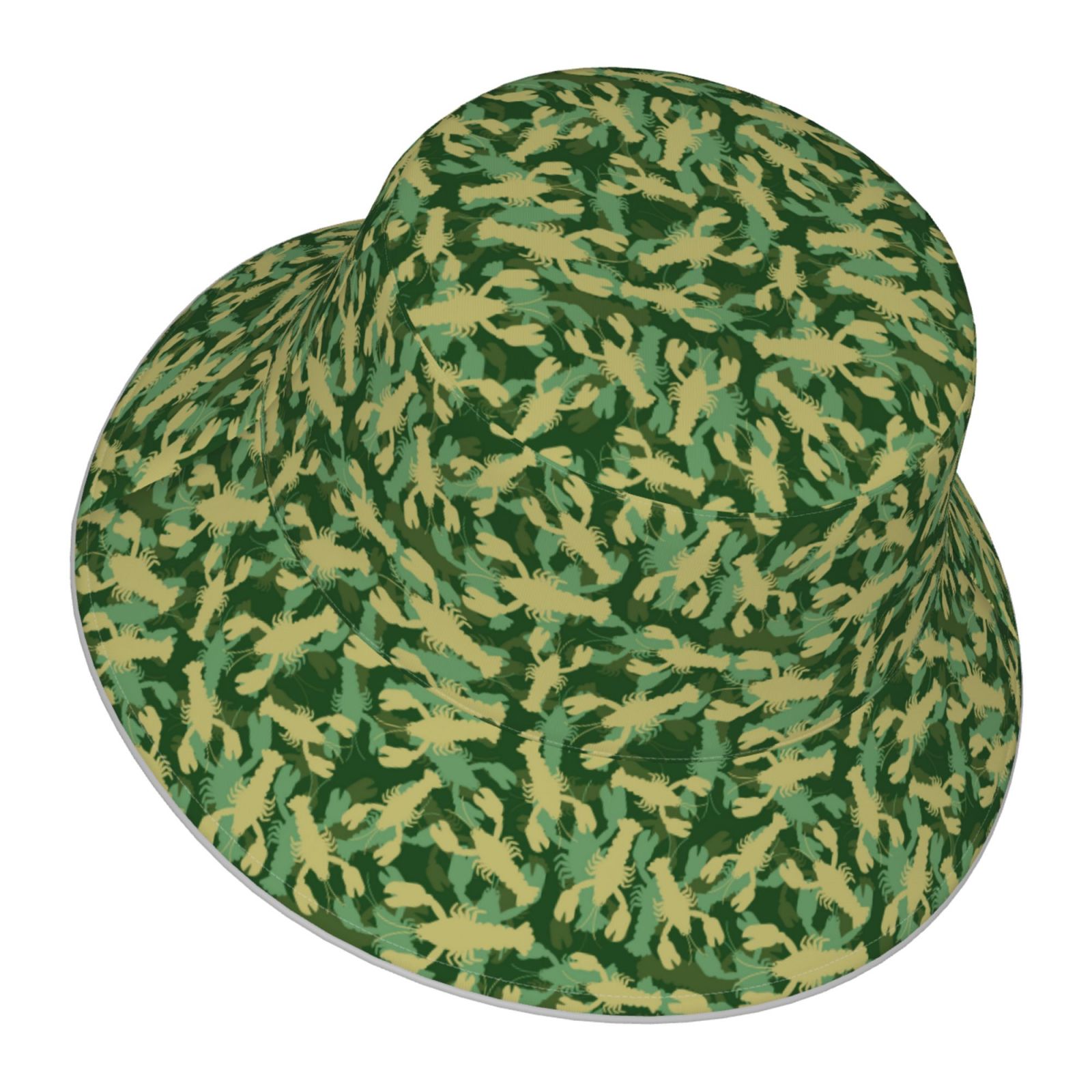 Daiia Crayfish Army Pattern Bucket Hat - Trendy Cotton Sun Hat for ...