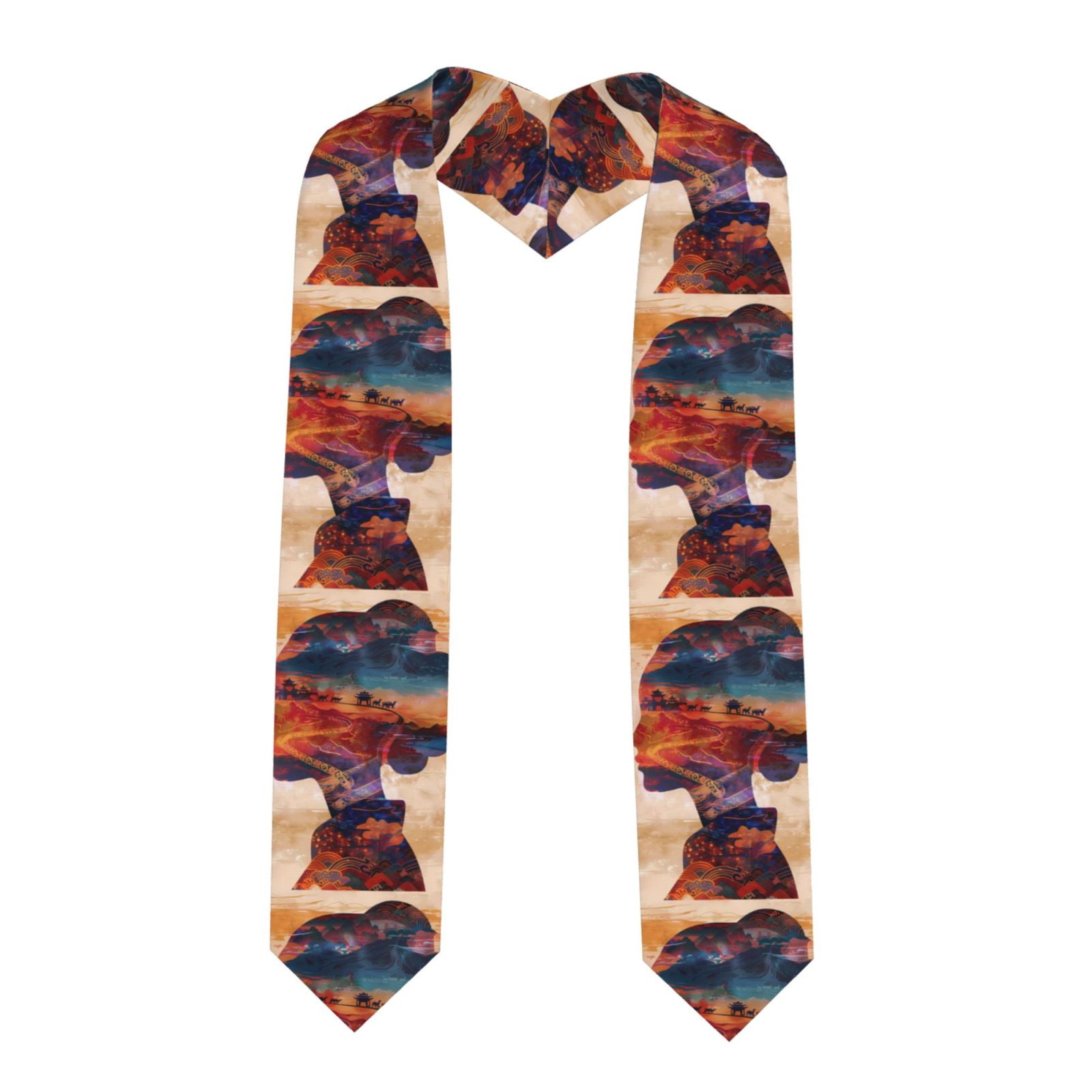 Daiia Cultural Silhouette Journey Pattern Graduation Shawl Stole ...