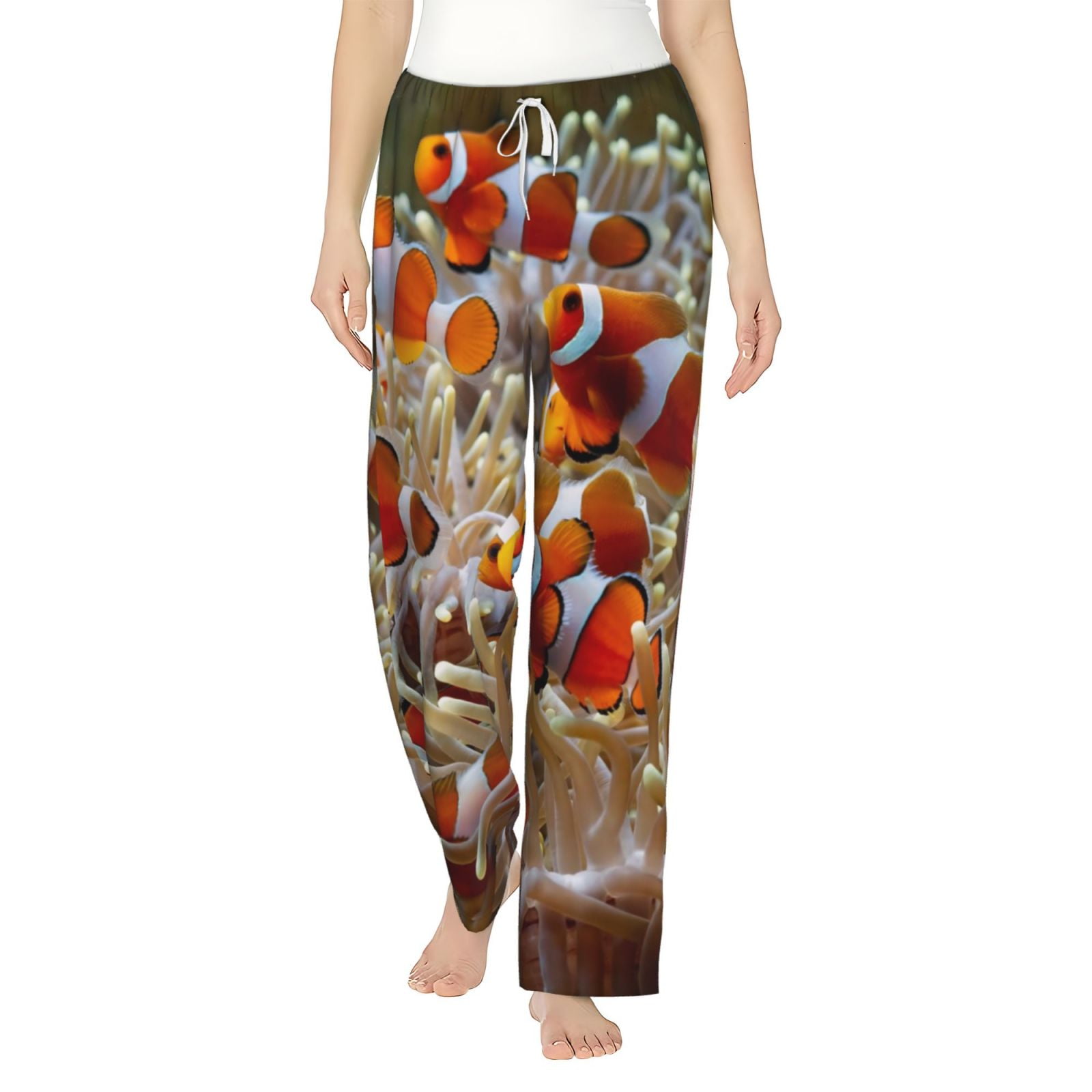 Daiia Cute Anemone Fish Women's Sleep Pant with Pockets and Drawstring ...