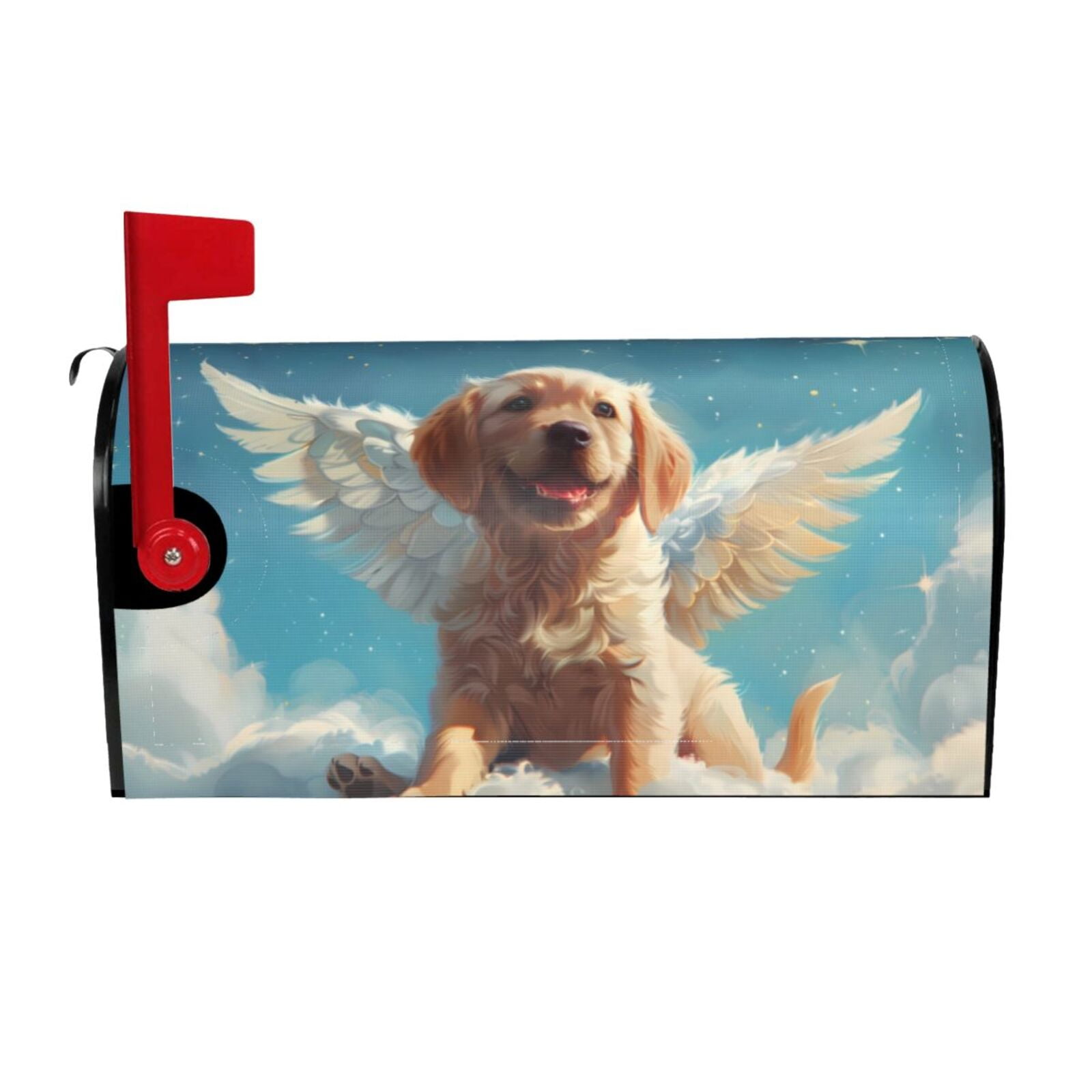 Daiia Cute Angel Winged Dog Mailbox Cover , Magnetic Welcome Mailbox ...