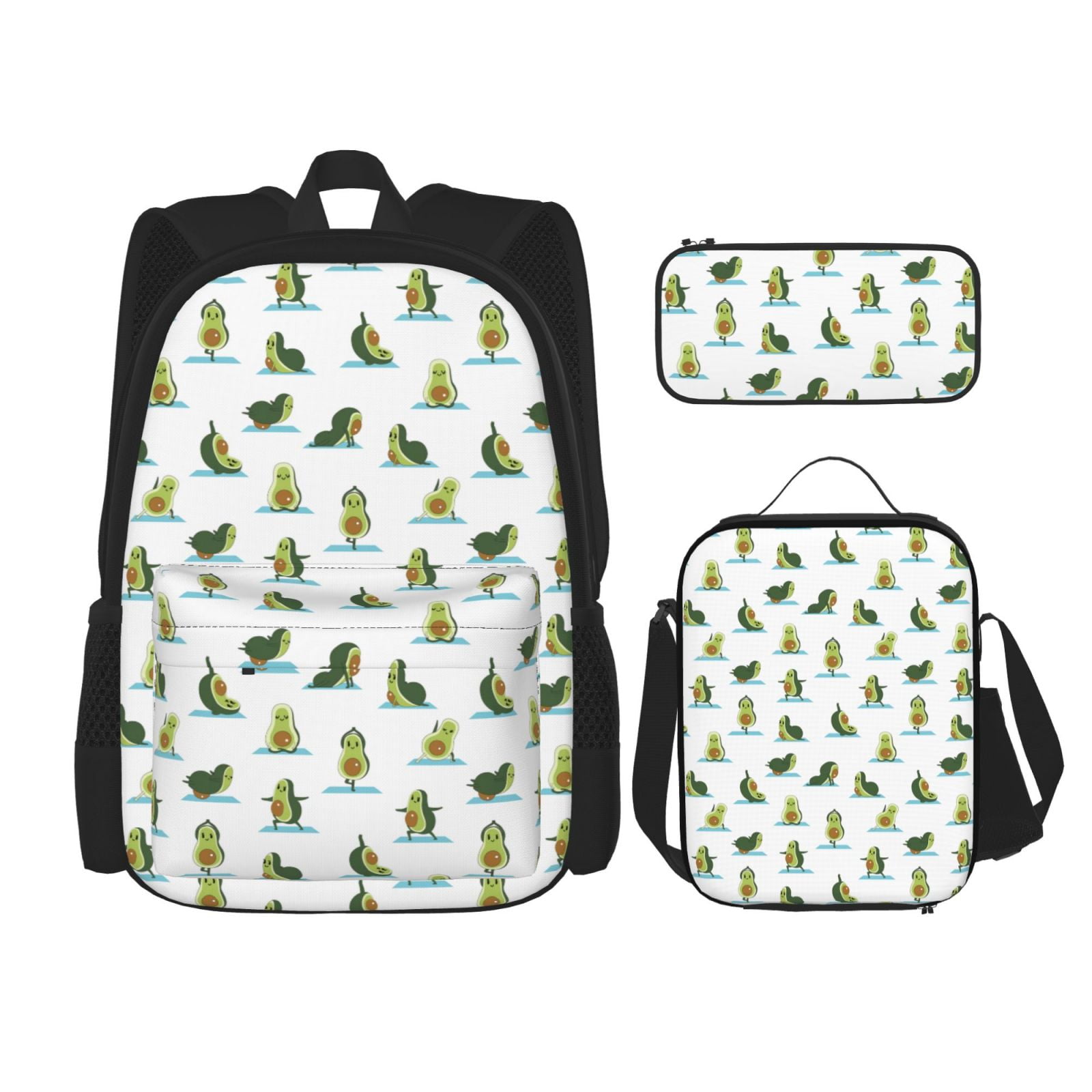 Daiia Cute Avocado Yoga School Bag Set -Backpack with Pencil Case and ...