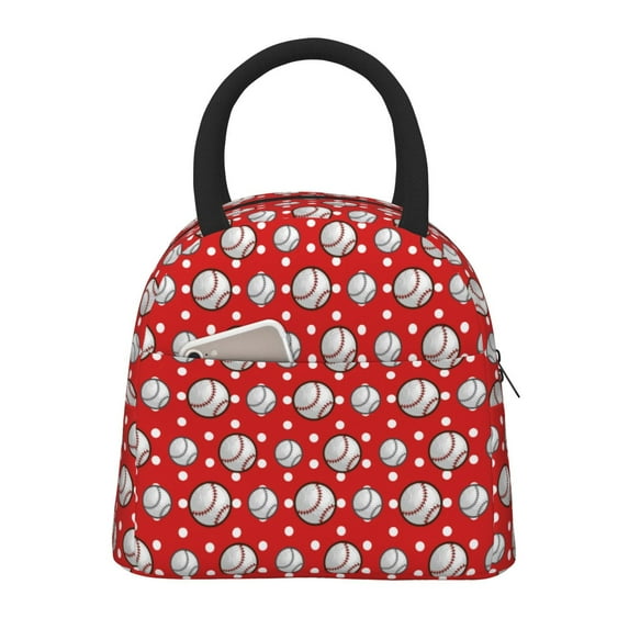 Daiia Cute Baseball Pattern Lunch Bag , Insulated Lunch Box, Small ...