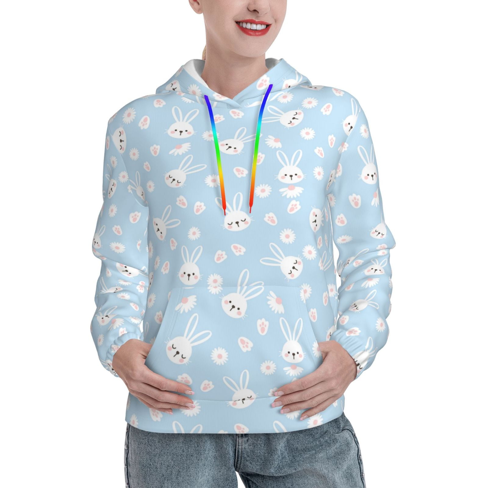Daiia Cute Bunny Pattern Women's Fashion Hoodies & Sweatshirts with ...