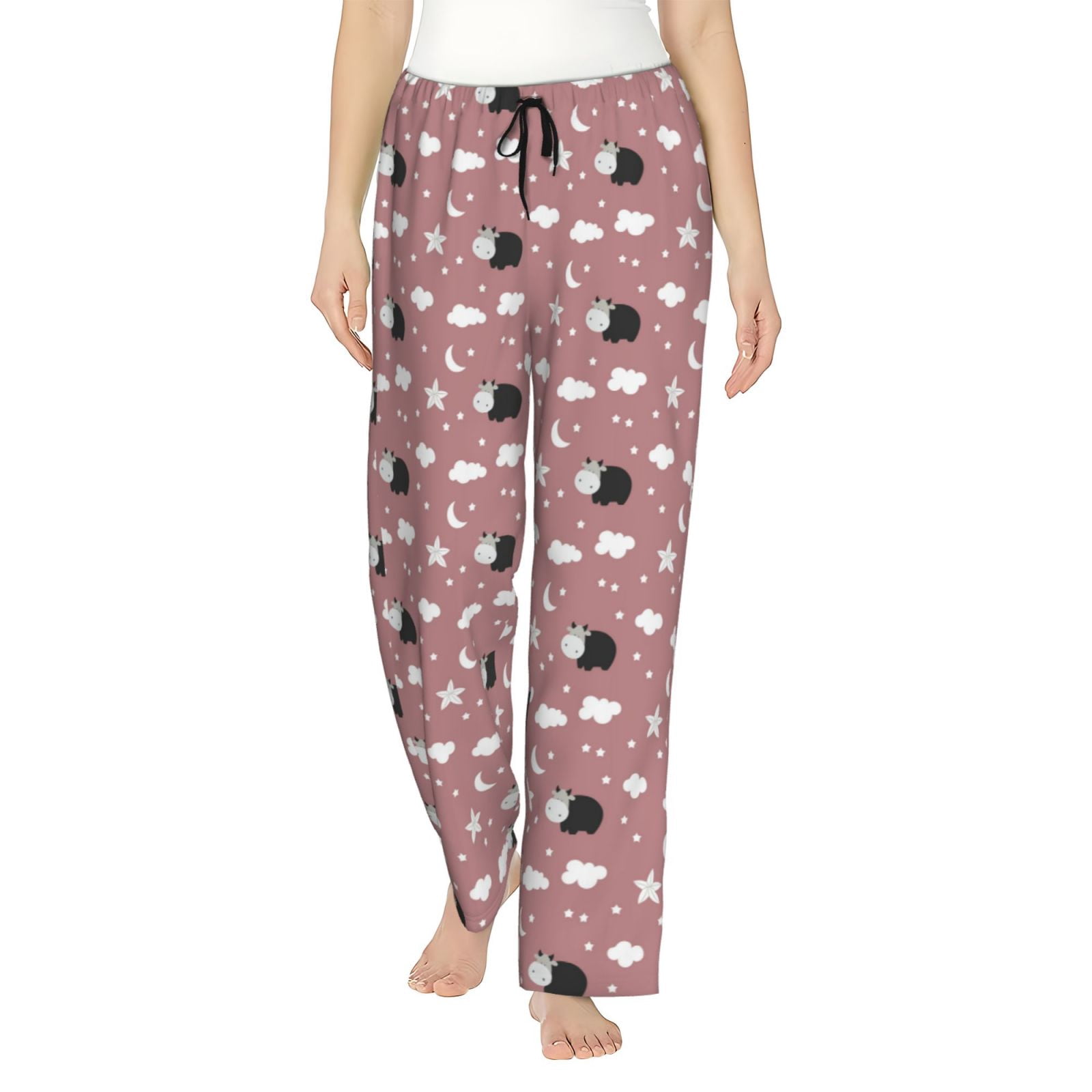Daiia Cute Calf Women's Sleep Pant with Pockets and Drawstring,Pajama ...