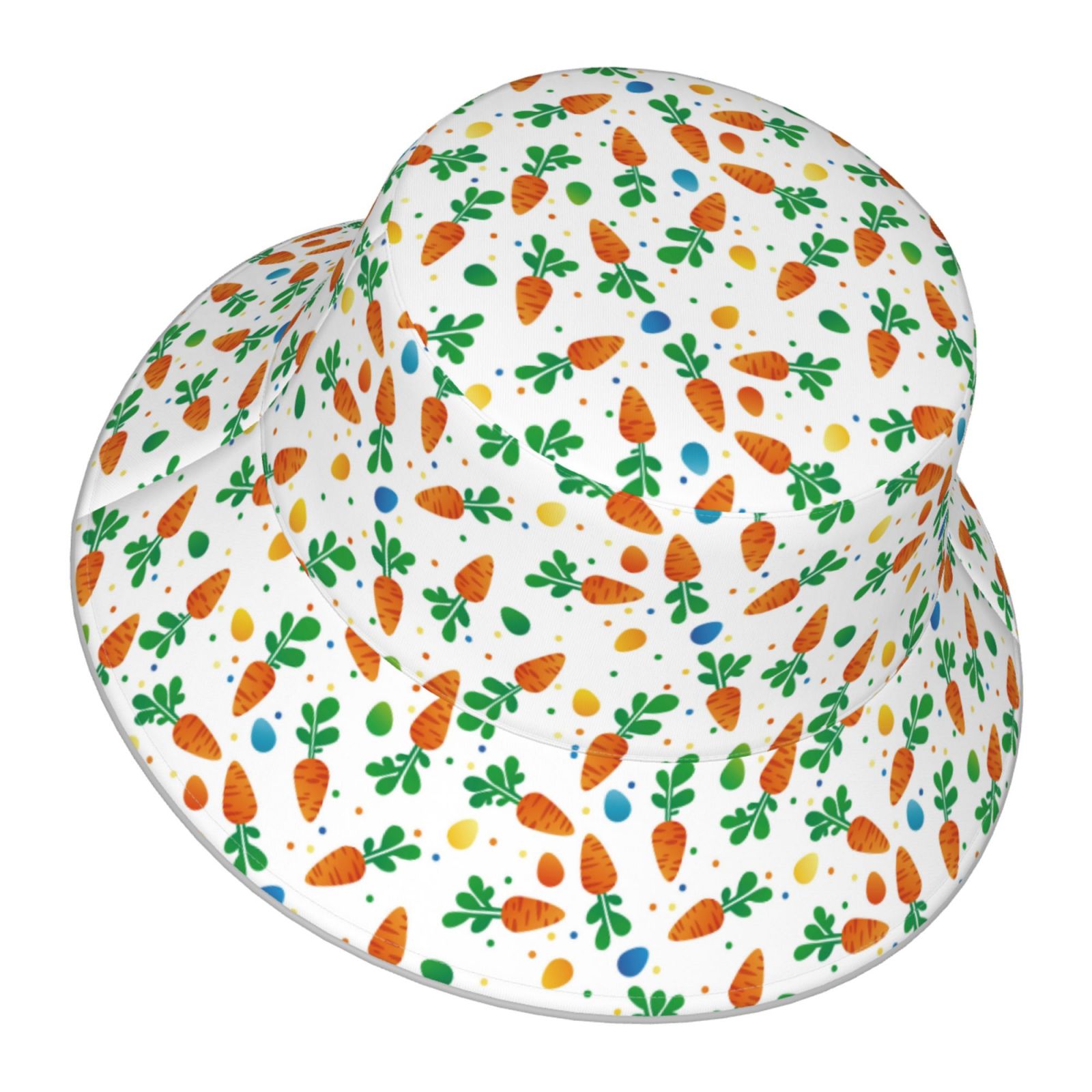 Daiia Cute Carrot Pattern Bucket Hat - Trendy Cotton Sun Hat for Beach ...