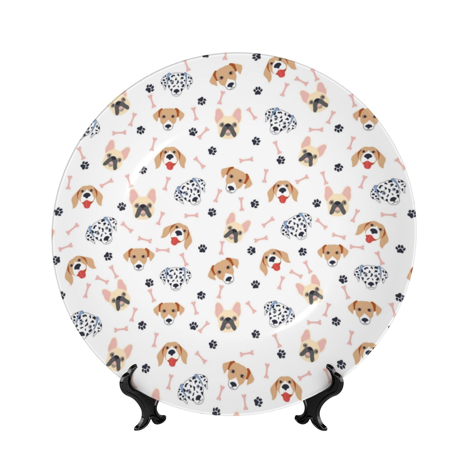 Daiia Cute Cartoon Dogs Printed Pattern Ceramic Plate Dinner Plates ...