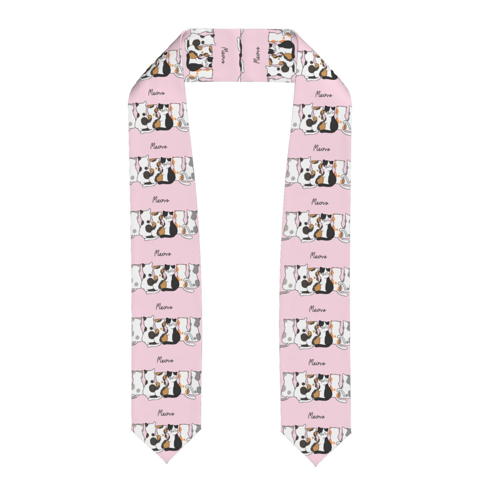 Daiia Cute Cats Pattern Graduation Shawl Stole – Satin Graduation Stole ...